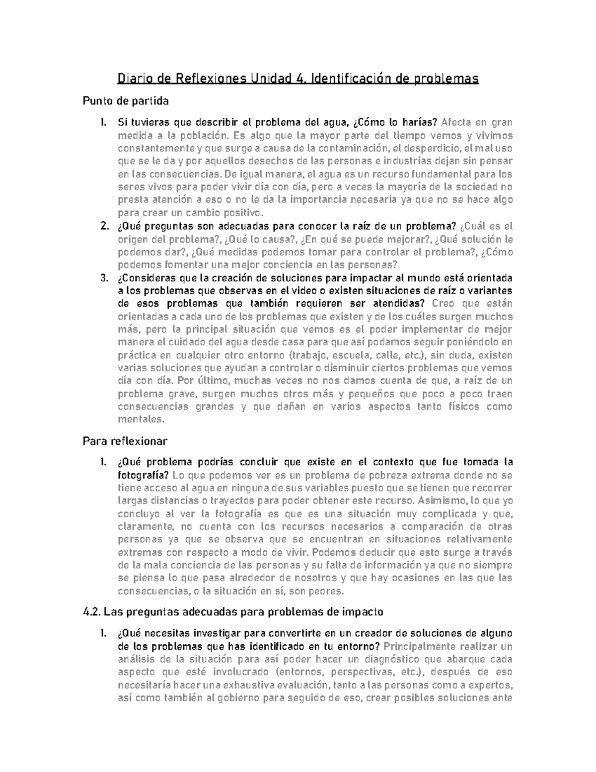 Diario de Reflexiones Unidad 4. Identificación de problemas - Diario de Reflexiones Unidad 4 ...