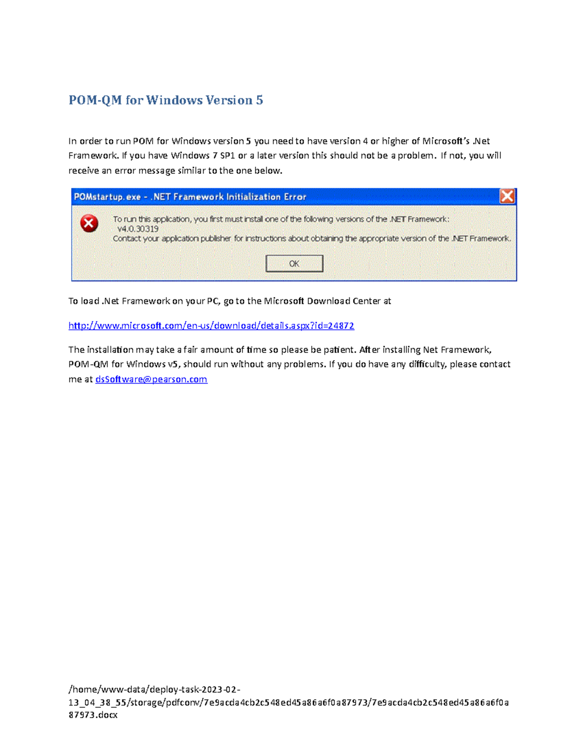 Net Framework Note - escriptico - POM-QM for Windows Version 5 In order ...