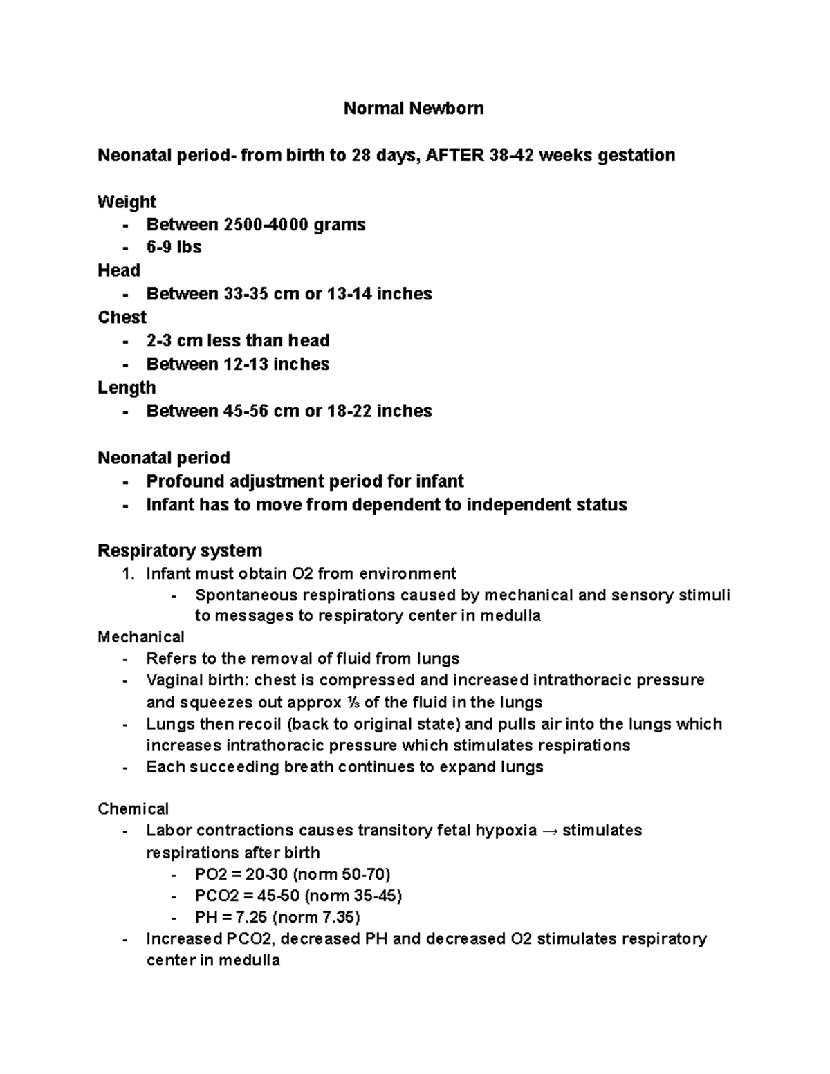Normal Newborn - Normal Newborn Neonatal period- from birth to 28 days ...