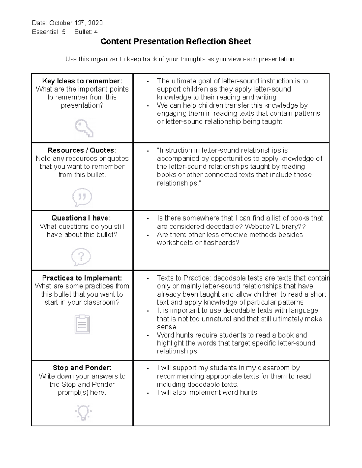 Essential 5- Bullet 4 - These are notes following an online tutorial ...