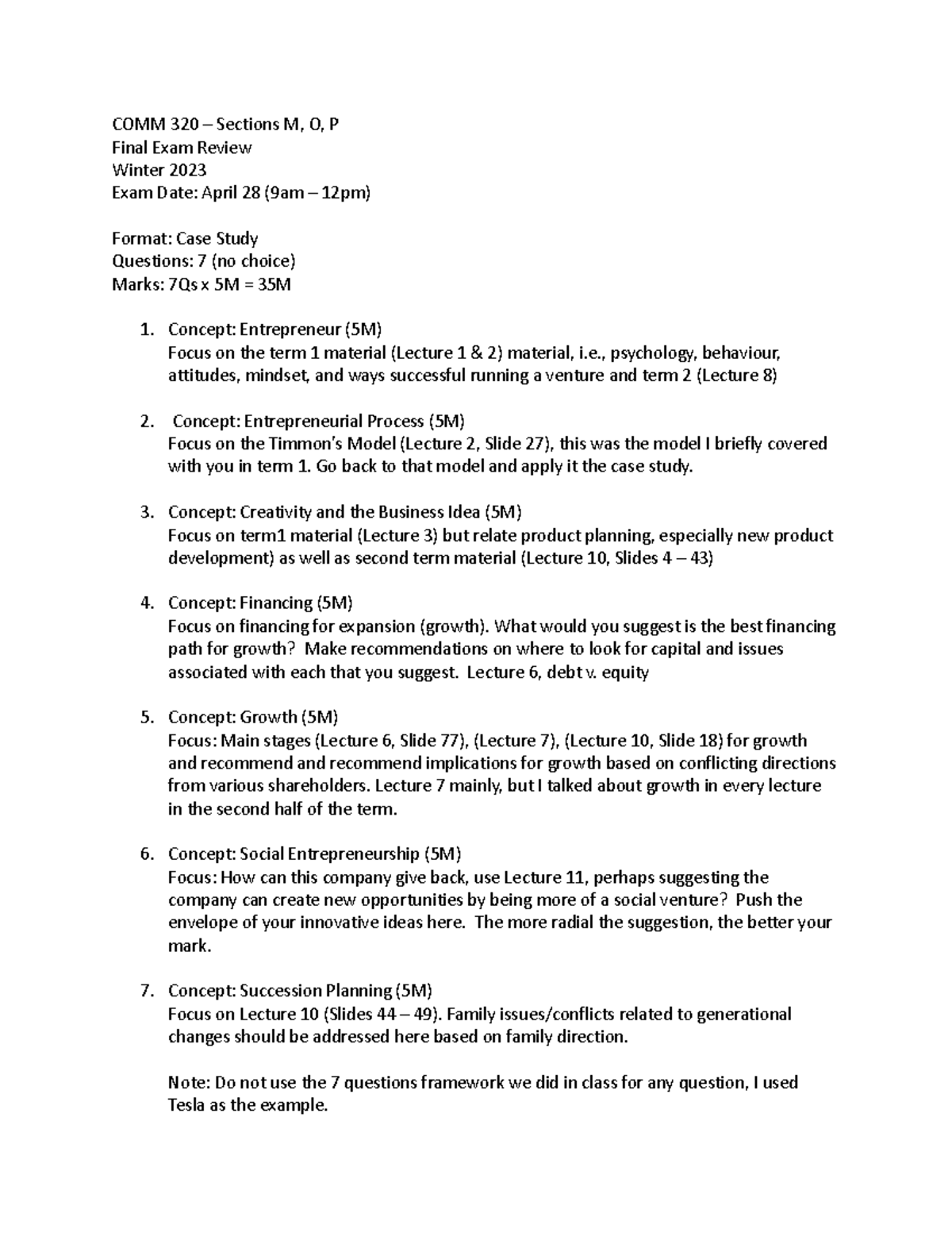 Final Exam Review - Practice exam questions - COMM 320 – Sections M, O ... Final Exam Review - Practice exam questions - COMM 320 – Sections M, O ...