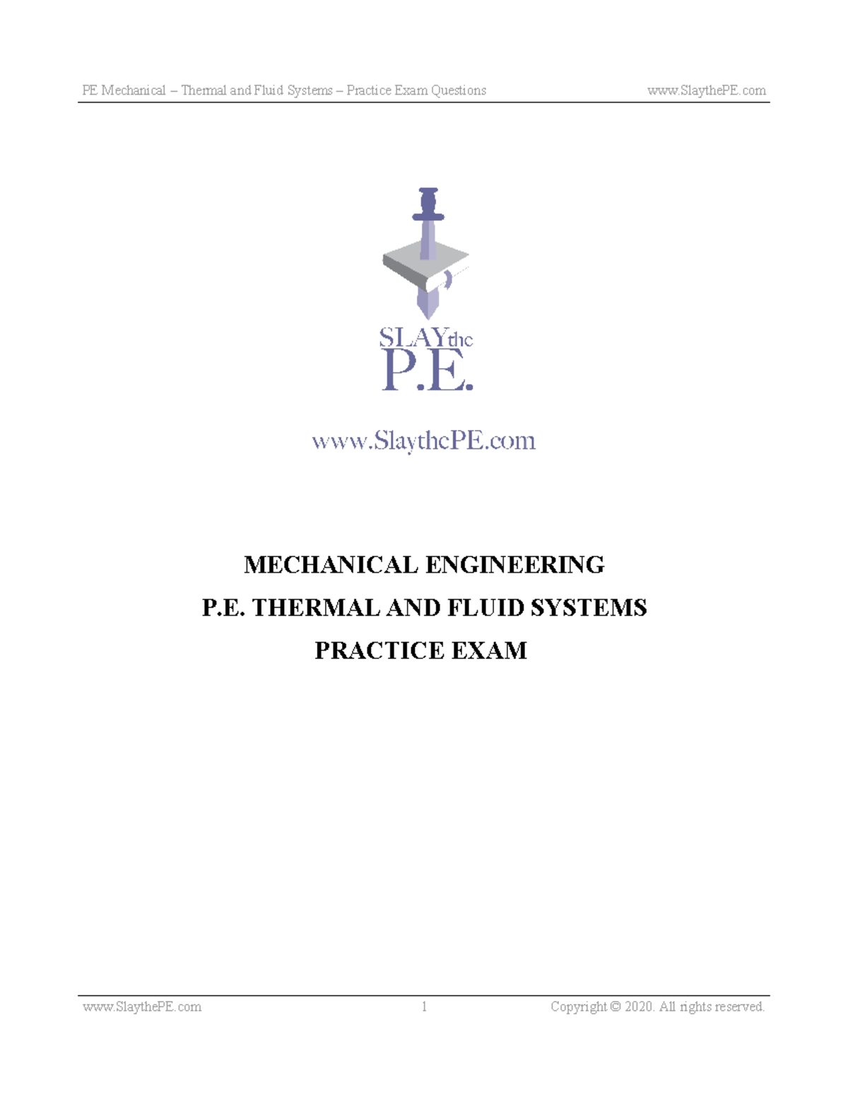 Slay the pe - mechanical - tfs practice exam questions 2020 ...