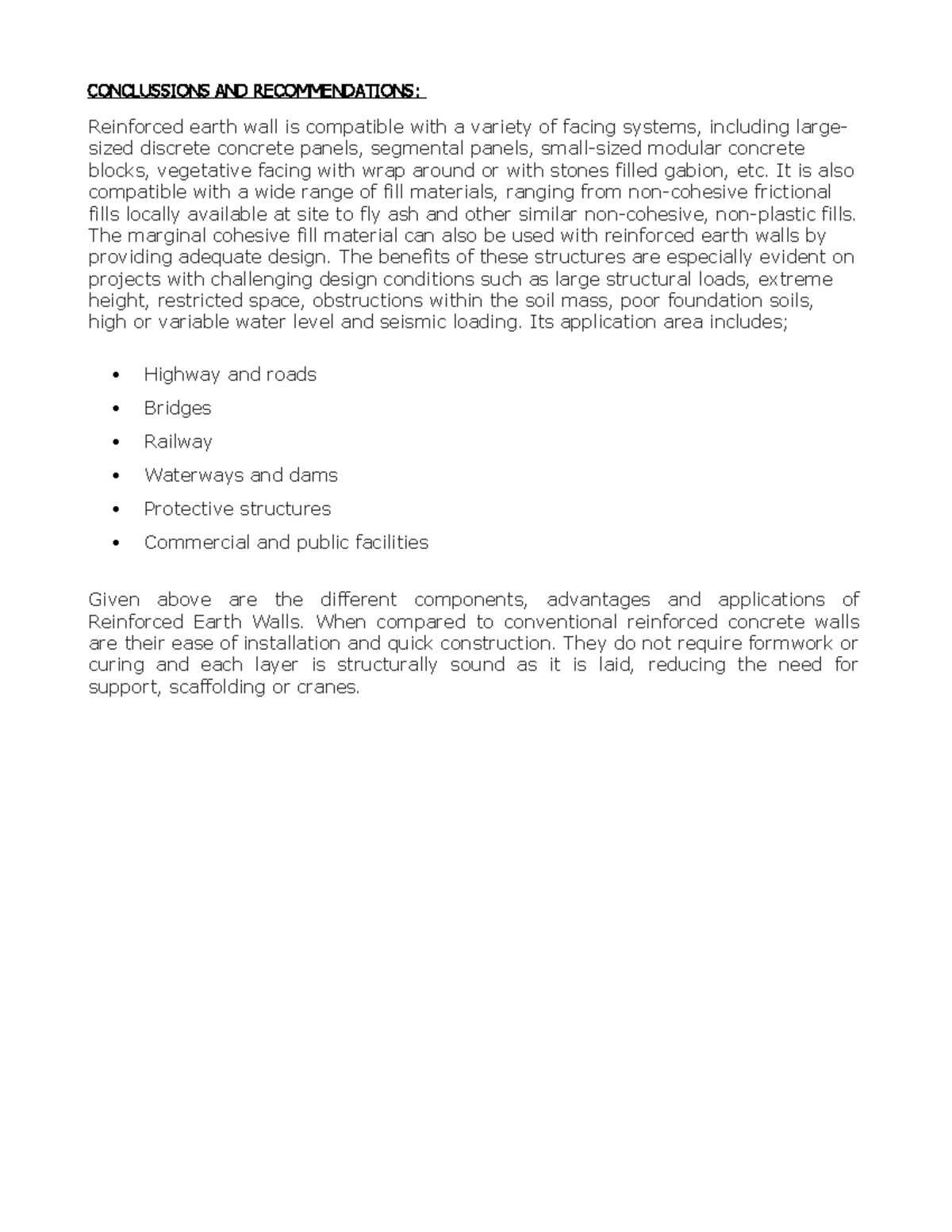 RE Wall Project - Part-3 - Conclusion and References - CONCLUSSIONS AND ...