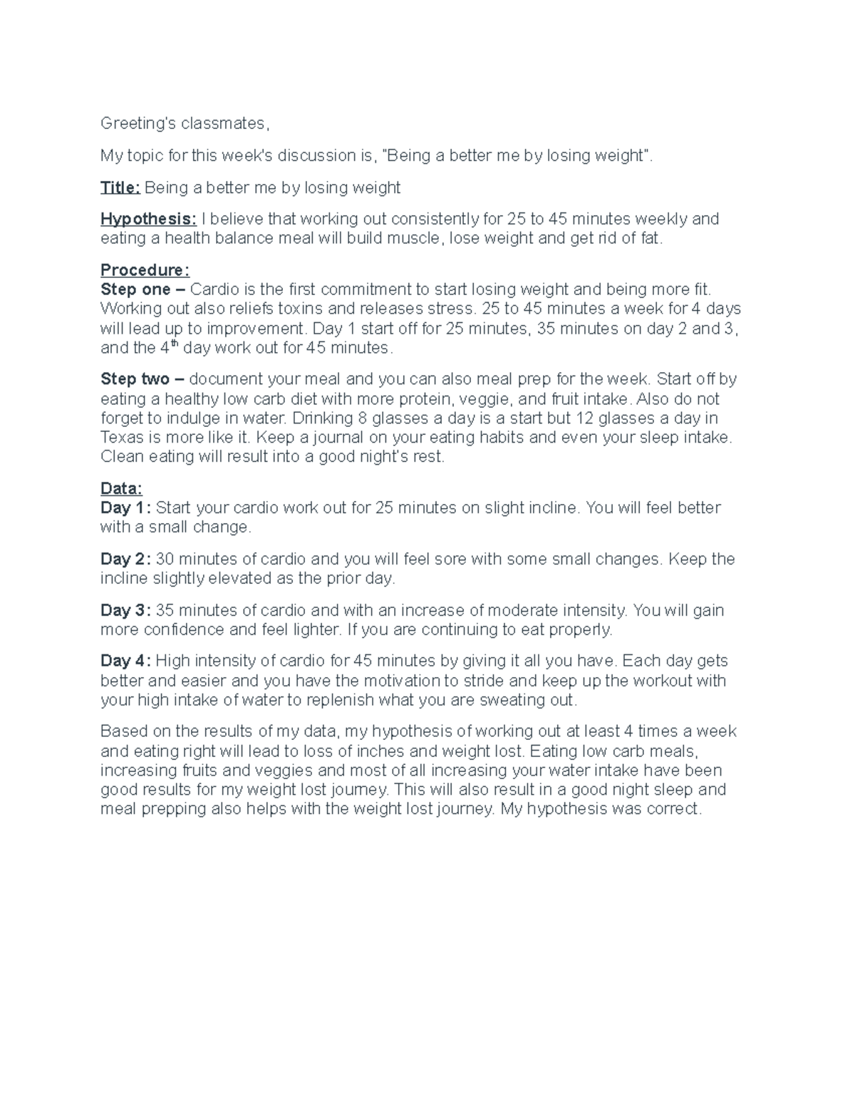 Chemistry Week 1 Discussion - Greeting’s classmates, My topic for this ...