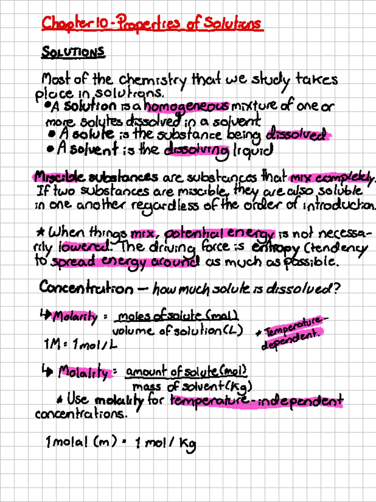 Chapter 10 - Properties of Solutions - CHE 1302 - Baylor University ...