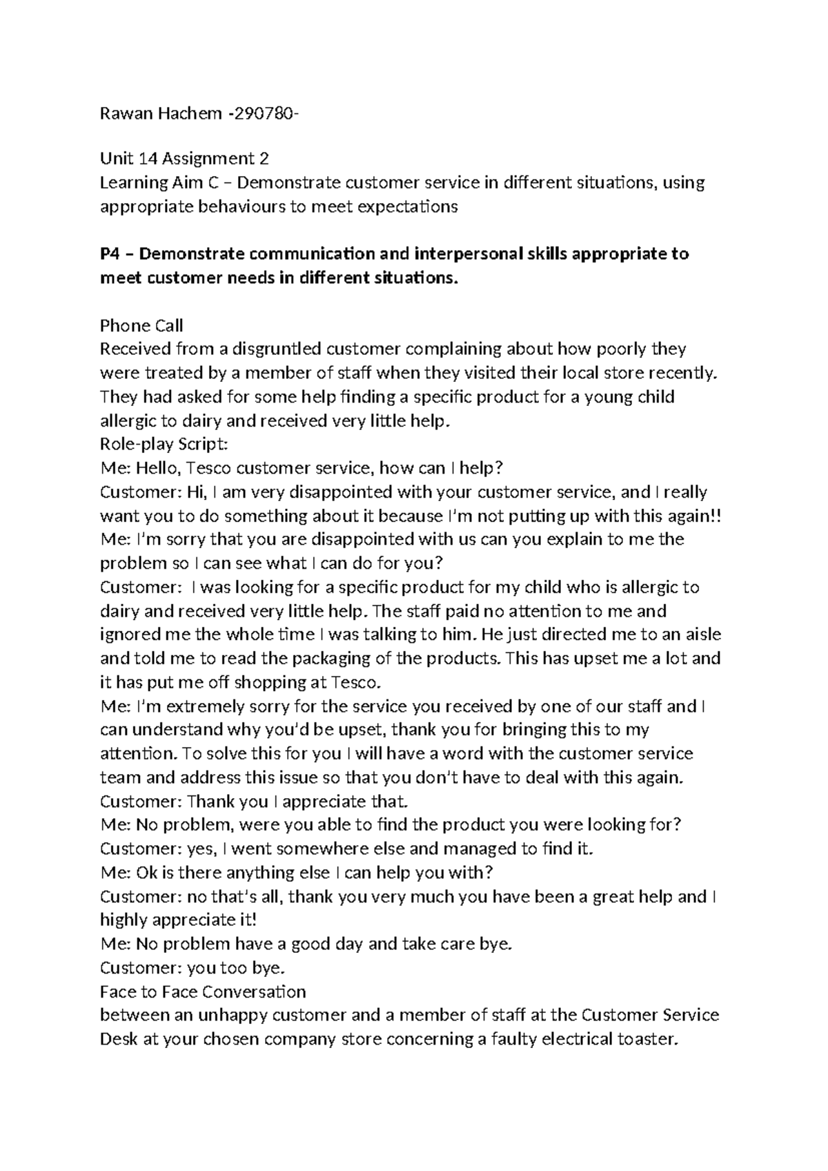 Unit 14 Assignment 2 - Unit 14 - Rawan Hachem - 290780- Unit 14 ...