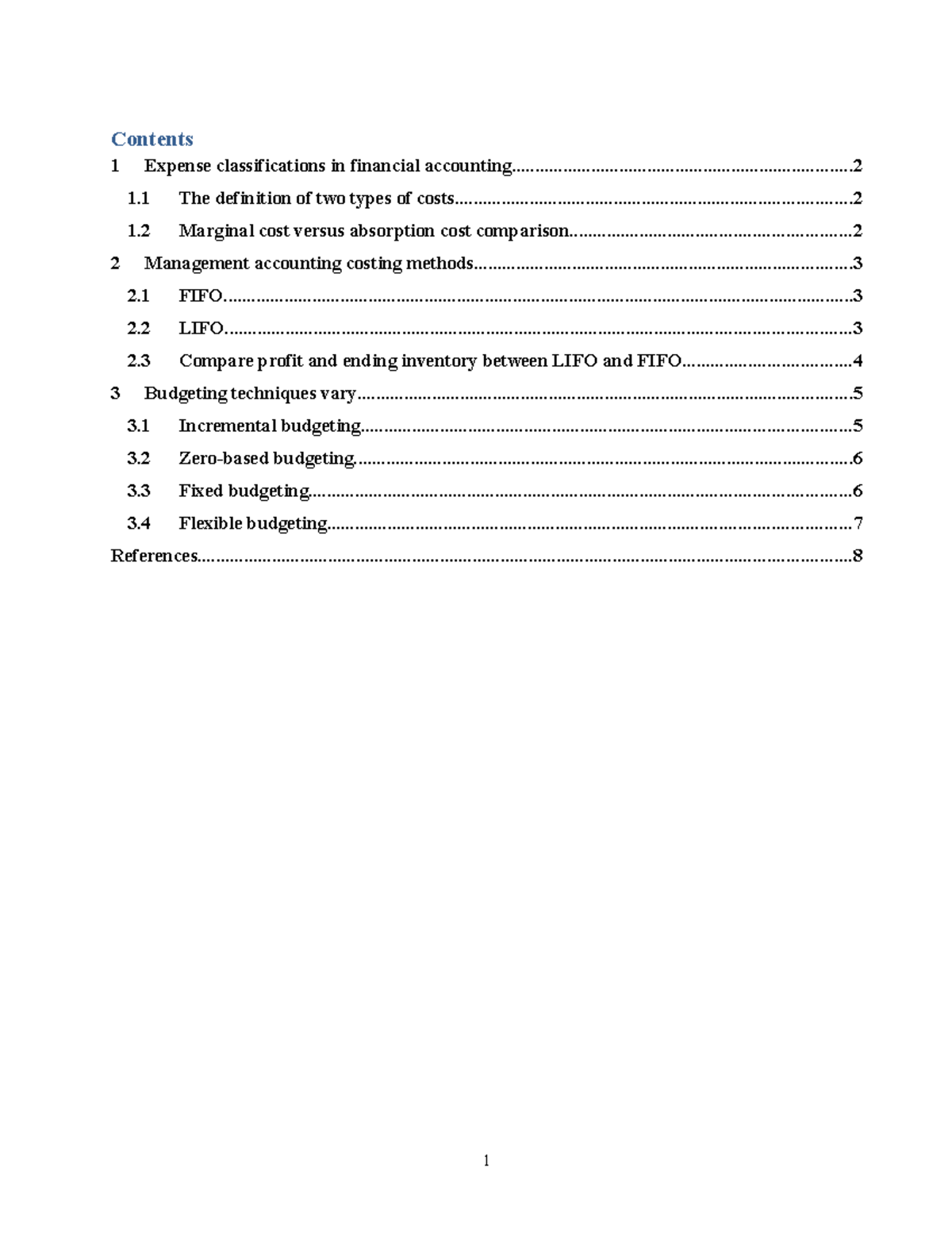 ASSIGNMENT 2 489 EXAMPLE - Contents 1 Expense classifications in ...