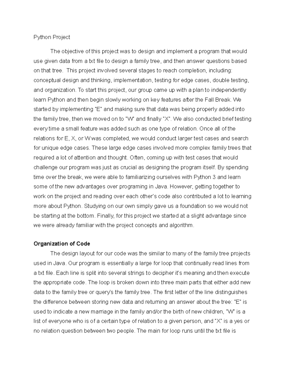 Python Report Python Project The Objective Of This Project Was To