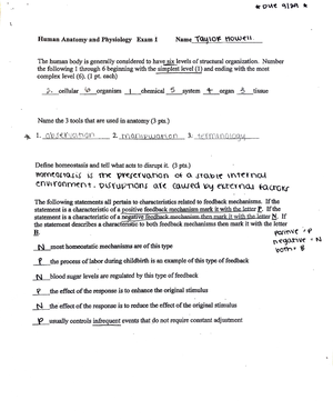 Exam 3 - unit 3 exam questions - \ Human Anatomy and Physiology I Exam ...