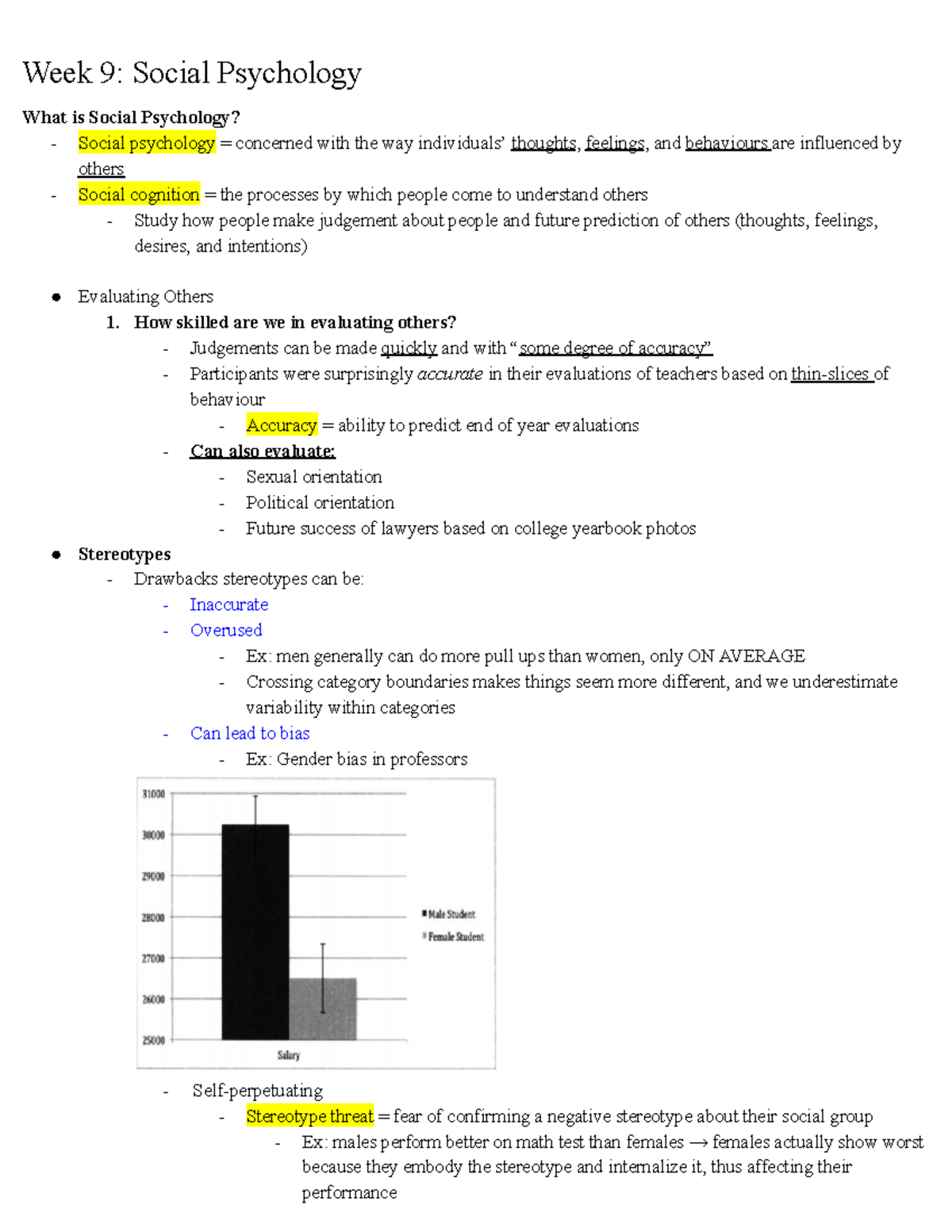 Psychology 10 Week 9 and Week 10 - Week 9: Social Psychology What is ...