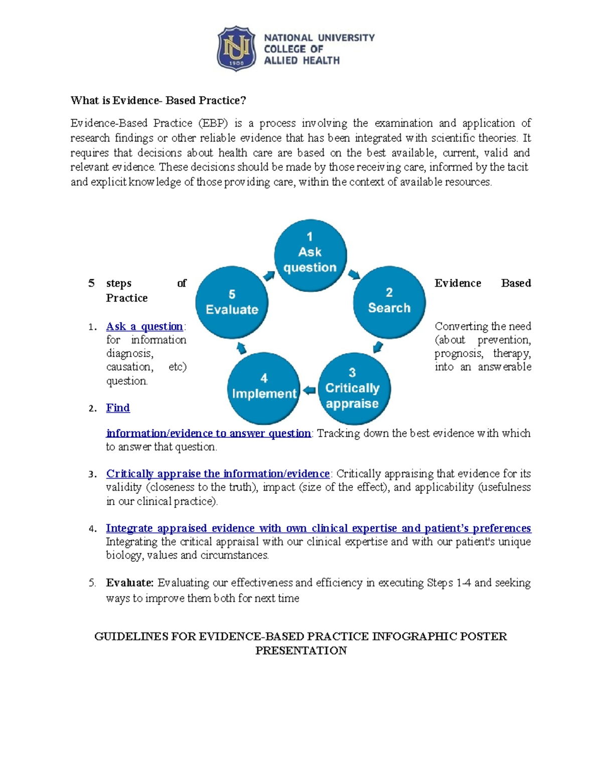 EBP-Guidelines - lecture maternal - What is Evidence- Based Practice ...