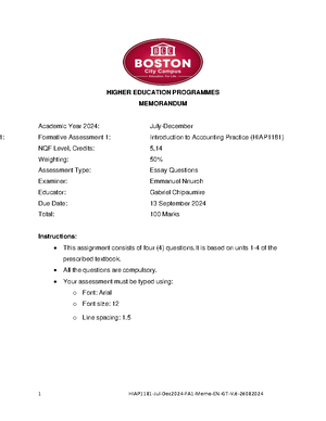 Auditing Formative Assessment 1 - Mponeng Mochela 44 HA BOSTON ...
