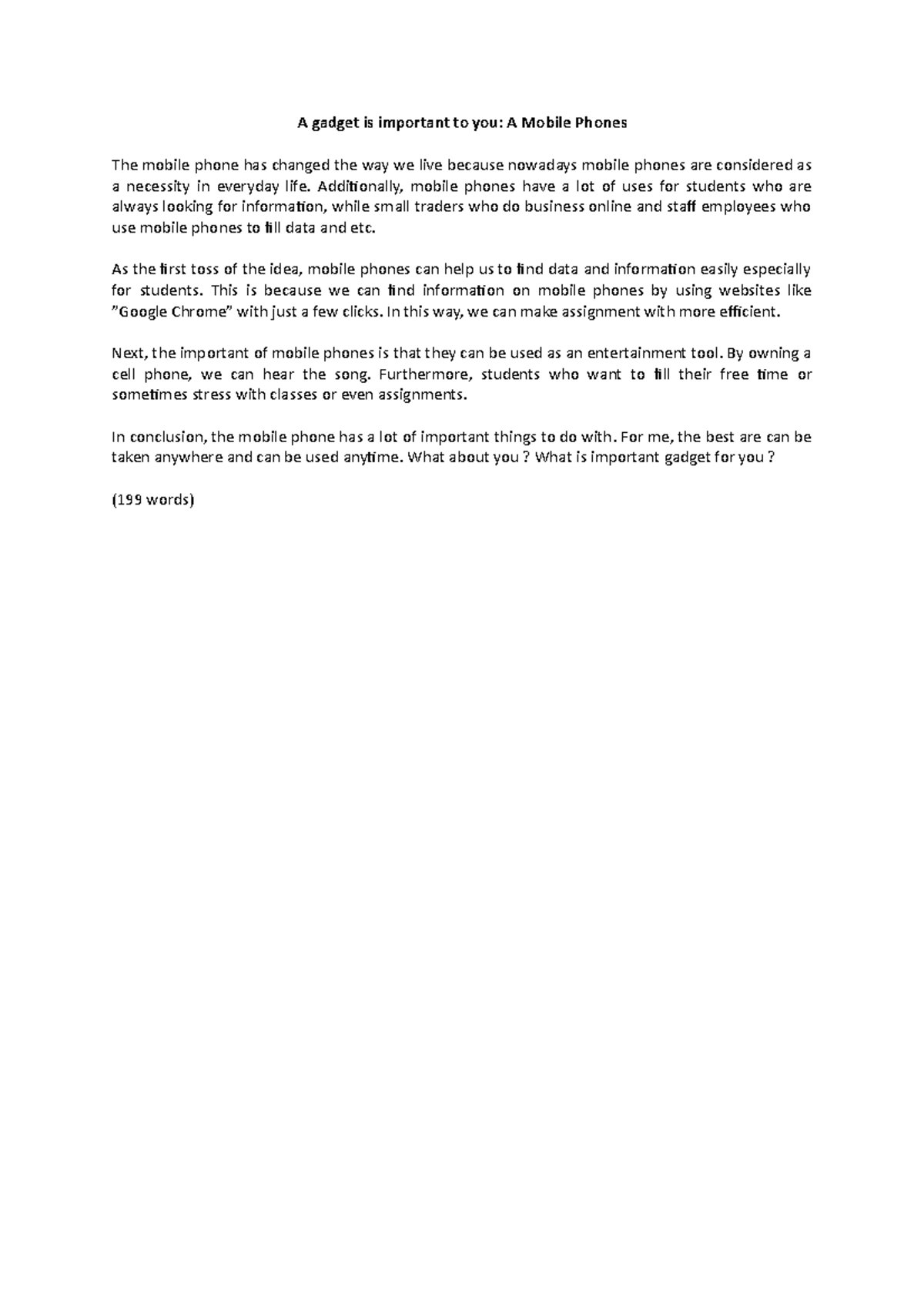 Mobile phones article - Hello, this is my notes only, nothing moree ...