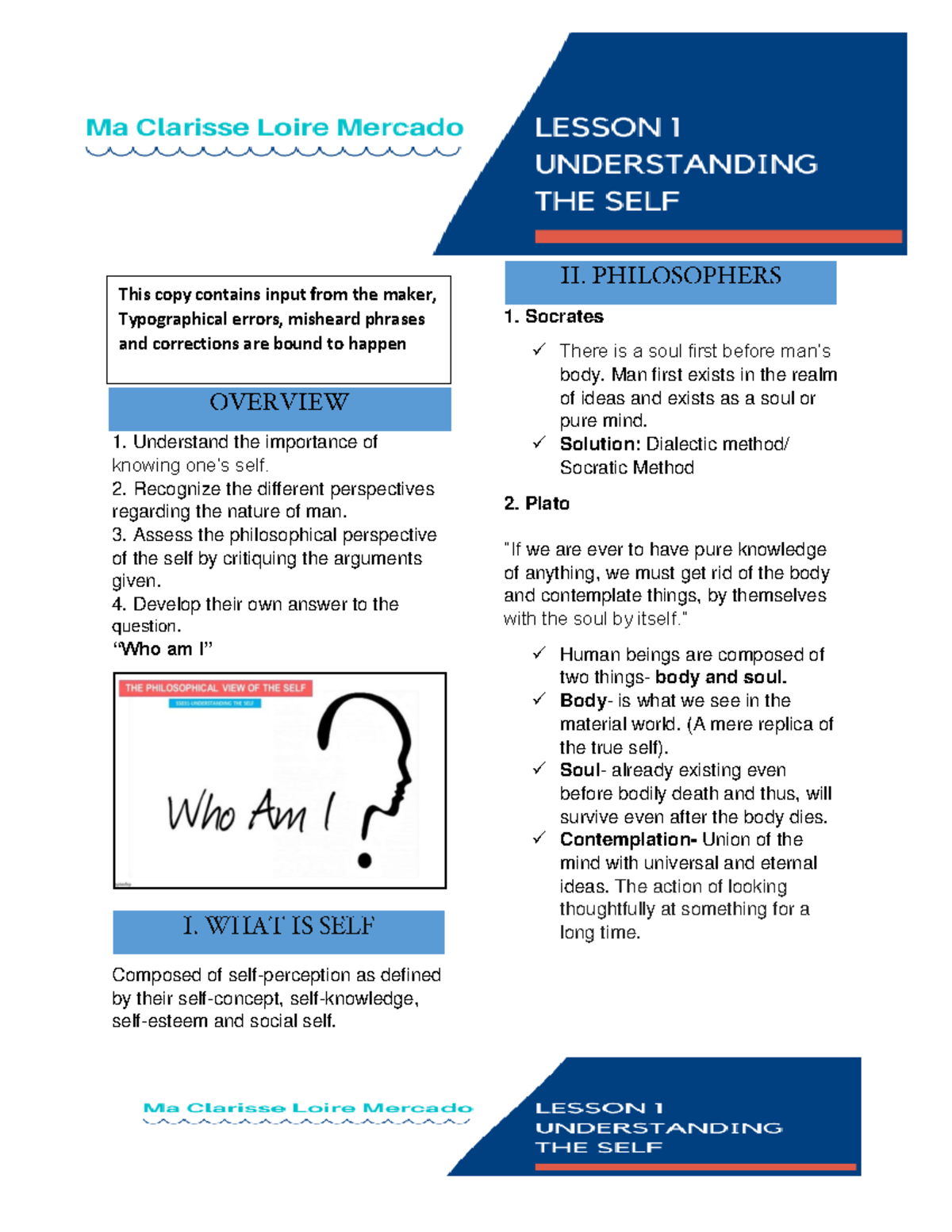 GE-US - understanding the self notes - 1. Understand the importance of ...
