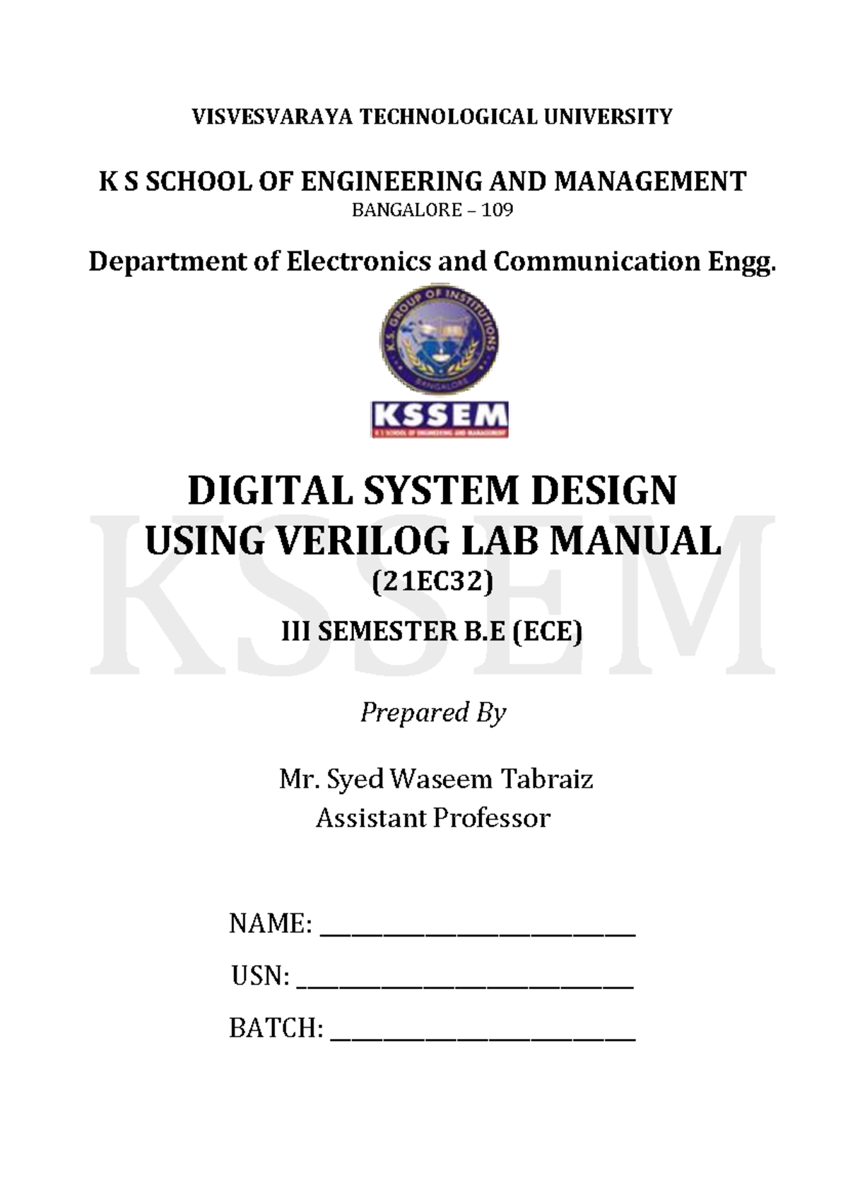 DSDV IPCC Lab Manual - Practice - VISVESVARAYA TECHNOLOGICAL UNIVERSITY K S SCHOOL OF ...