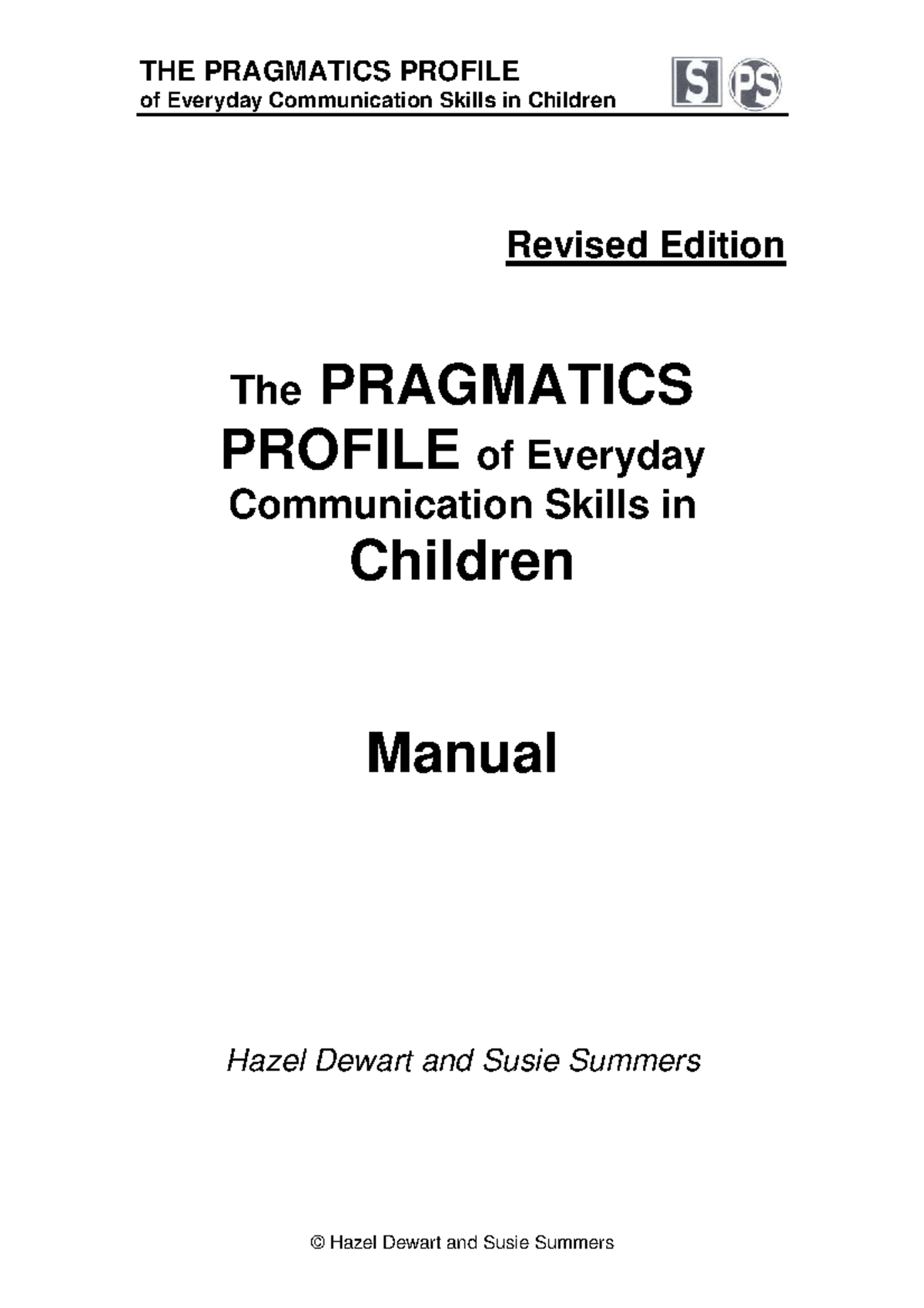 Pragmatikos gebėjimų profilis - THE PRAGMATICS PROFILE of Everyday ...