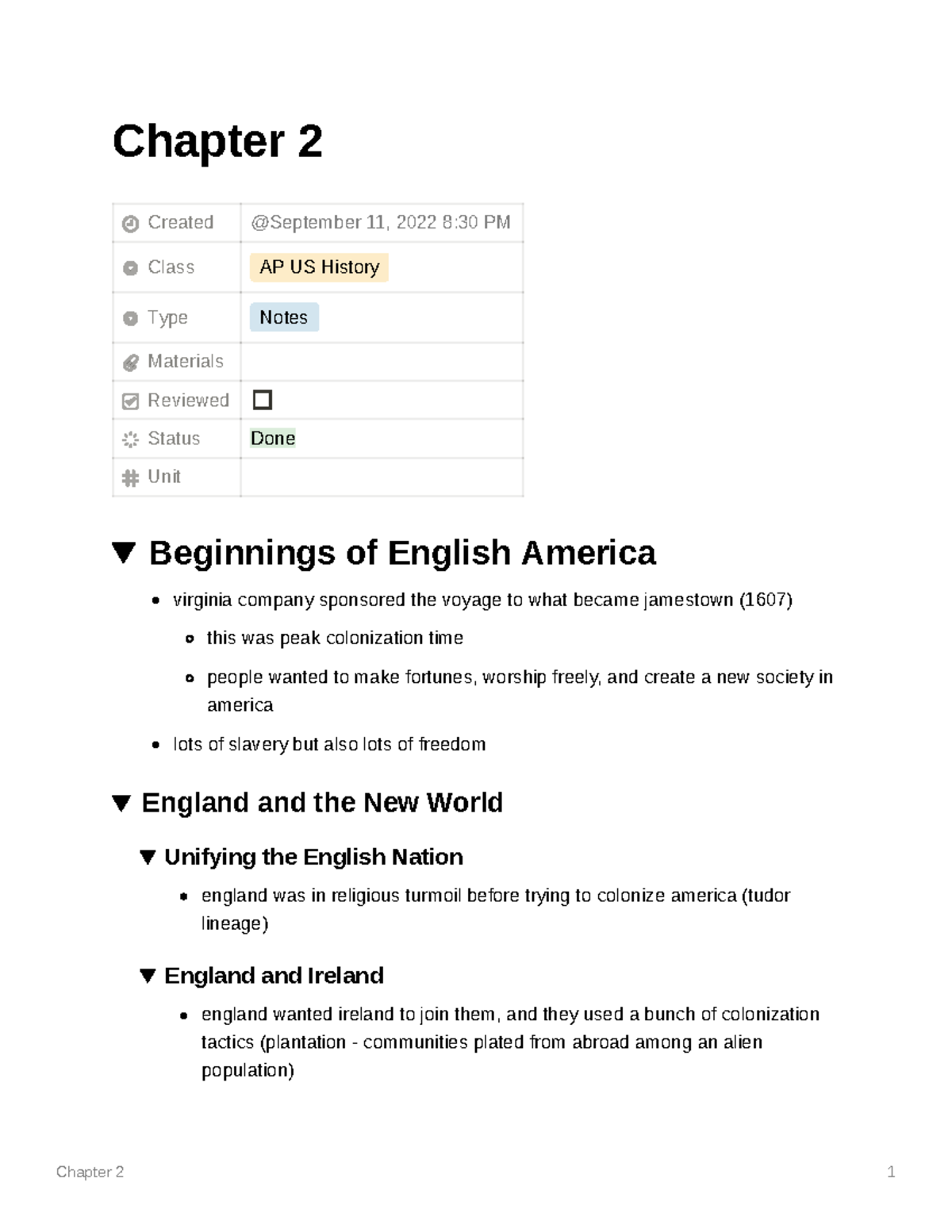 Chapter 2 - asd - Chapter 2 Created Class AP US History Type Notes ...