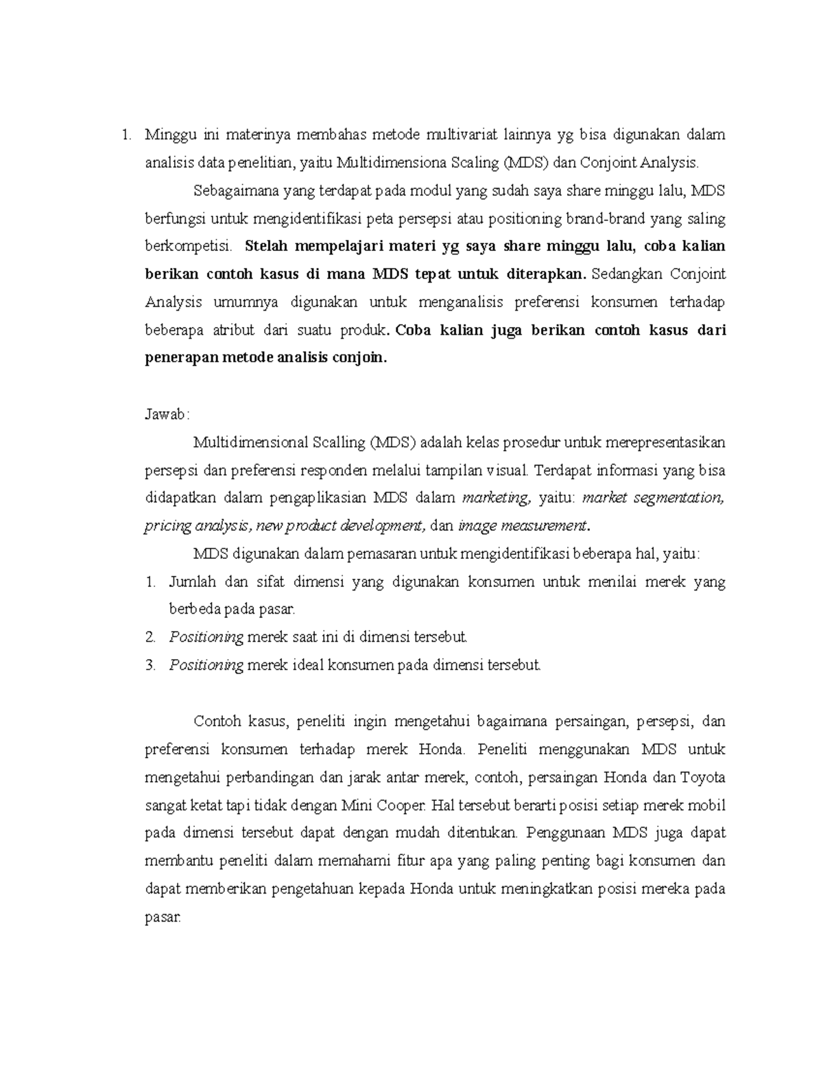 Market Research MDS - Conducting Multidimensional Scaling Basic Concepts in Multidimensional ...