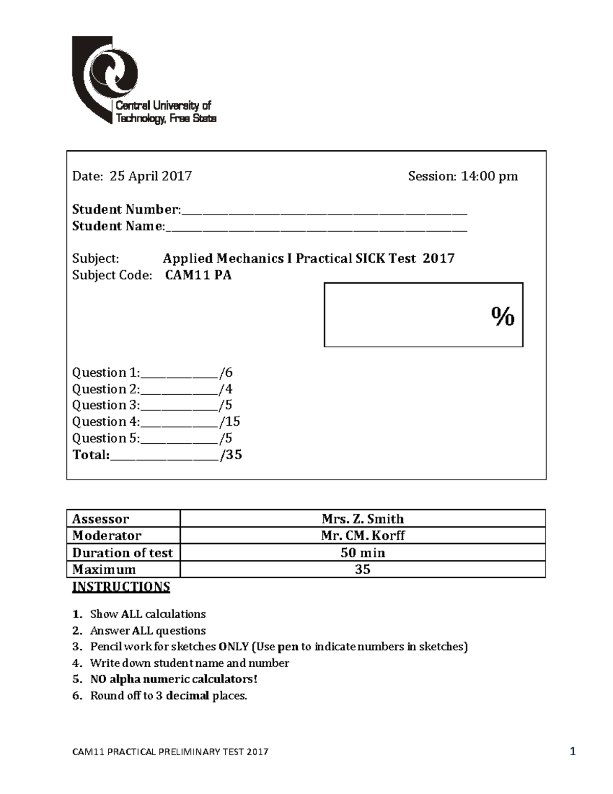2017 CAM11 Practical SICK Test. Can use it to know how sick tests are ...