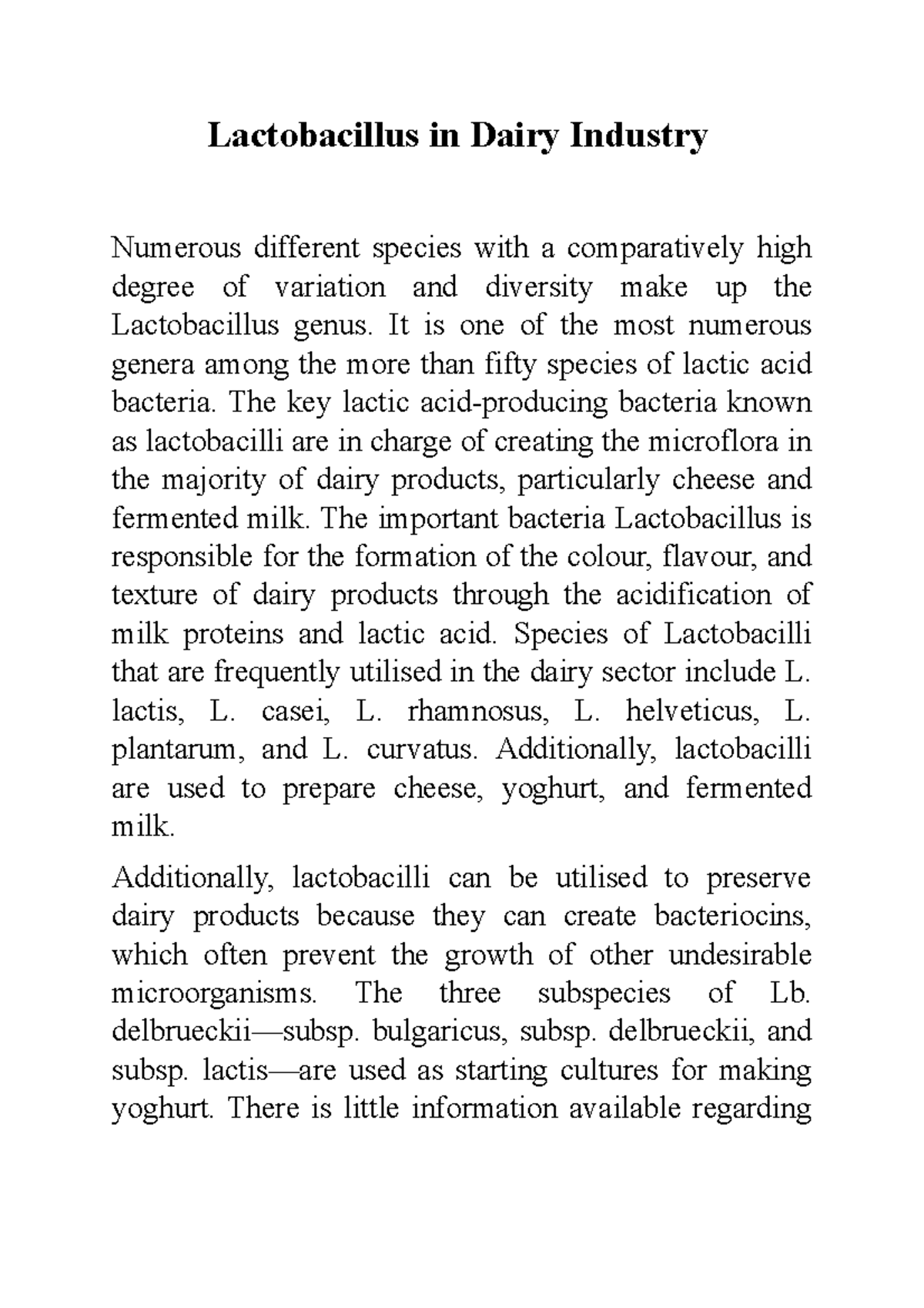 Lactobacillus in Dairy Industry - Lactobacillus in Dairy Industry ...