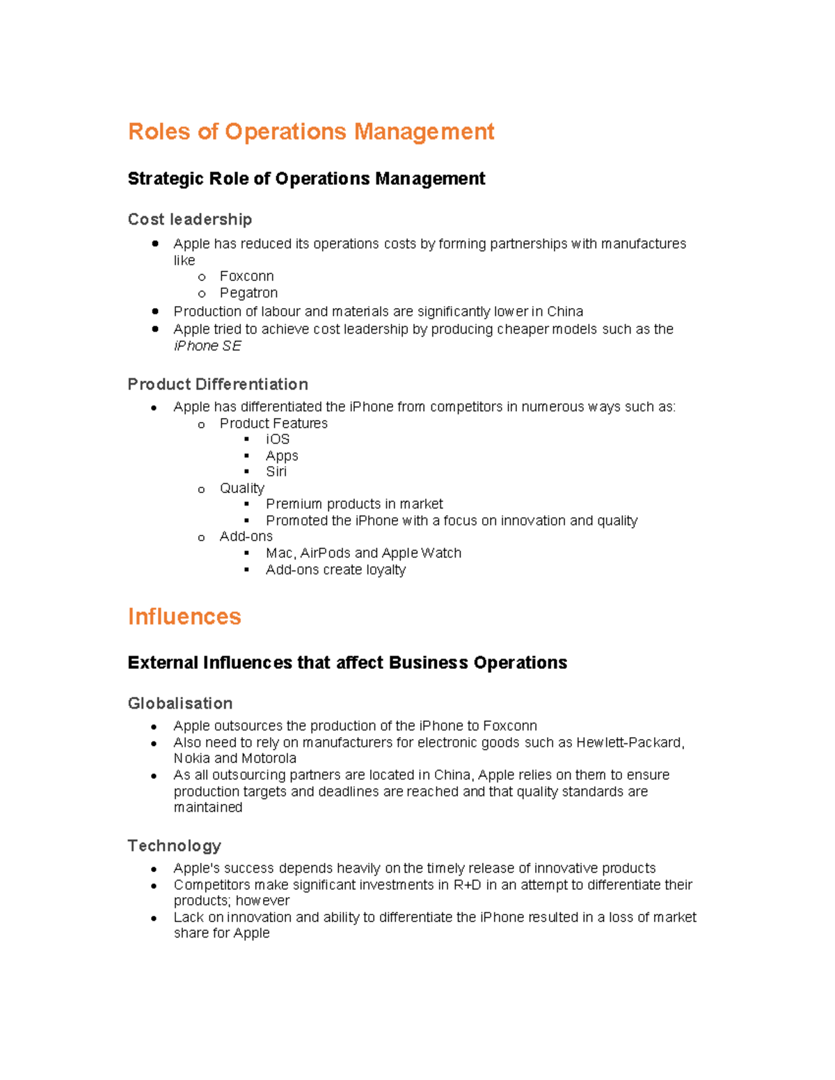 Apple-case-study-notes-operations - Roles of Operations Management ...