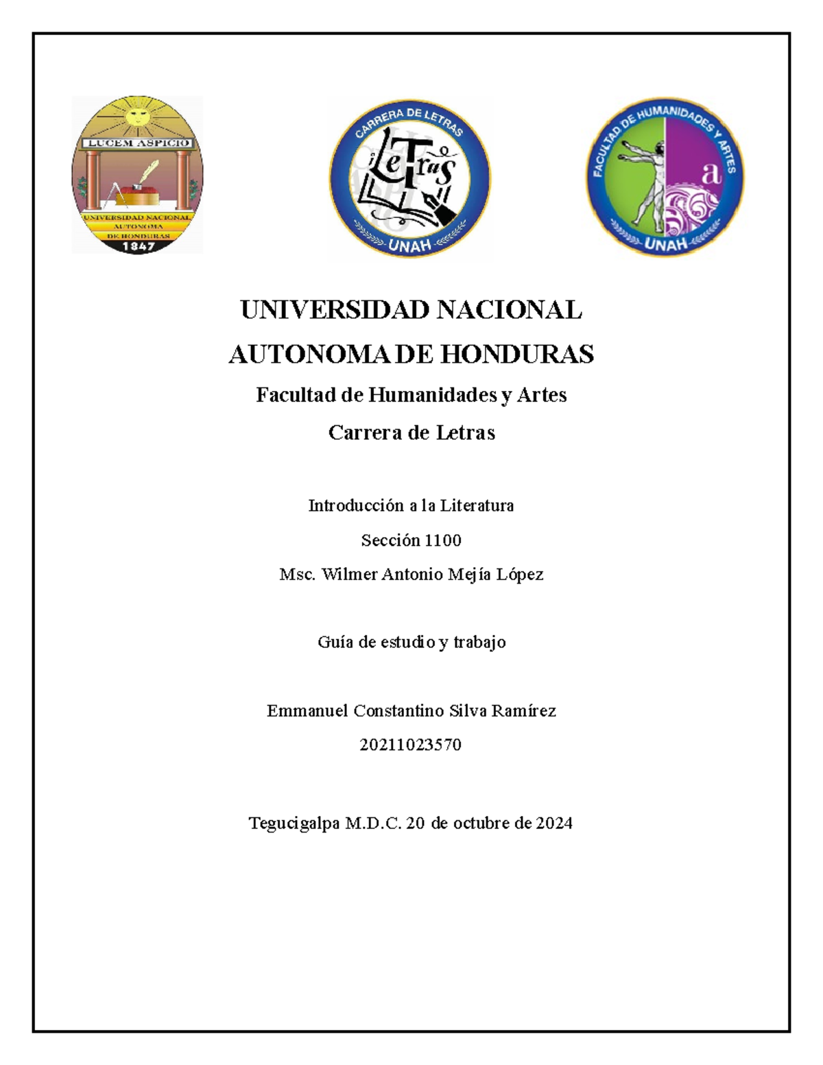 Guía de estudio I PAC Intro - LIT 2024 Emmanuel Silva - UNIVERSIDAD NACIONAL AUTONOMA DE ...