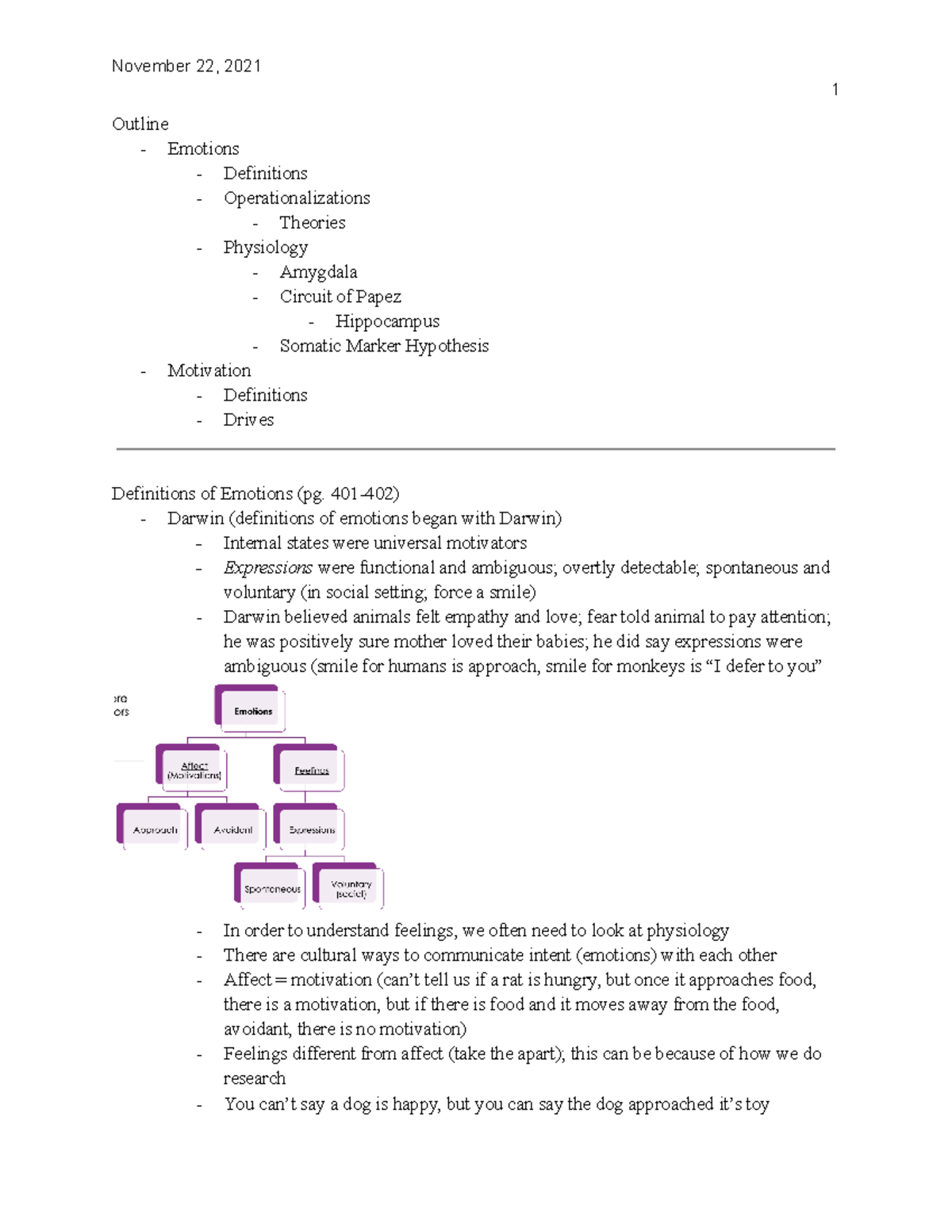 PSYC 251 A02 Emotions - Dr. Iris Gordon - 1 Outline - Emotions ...