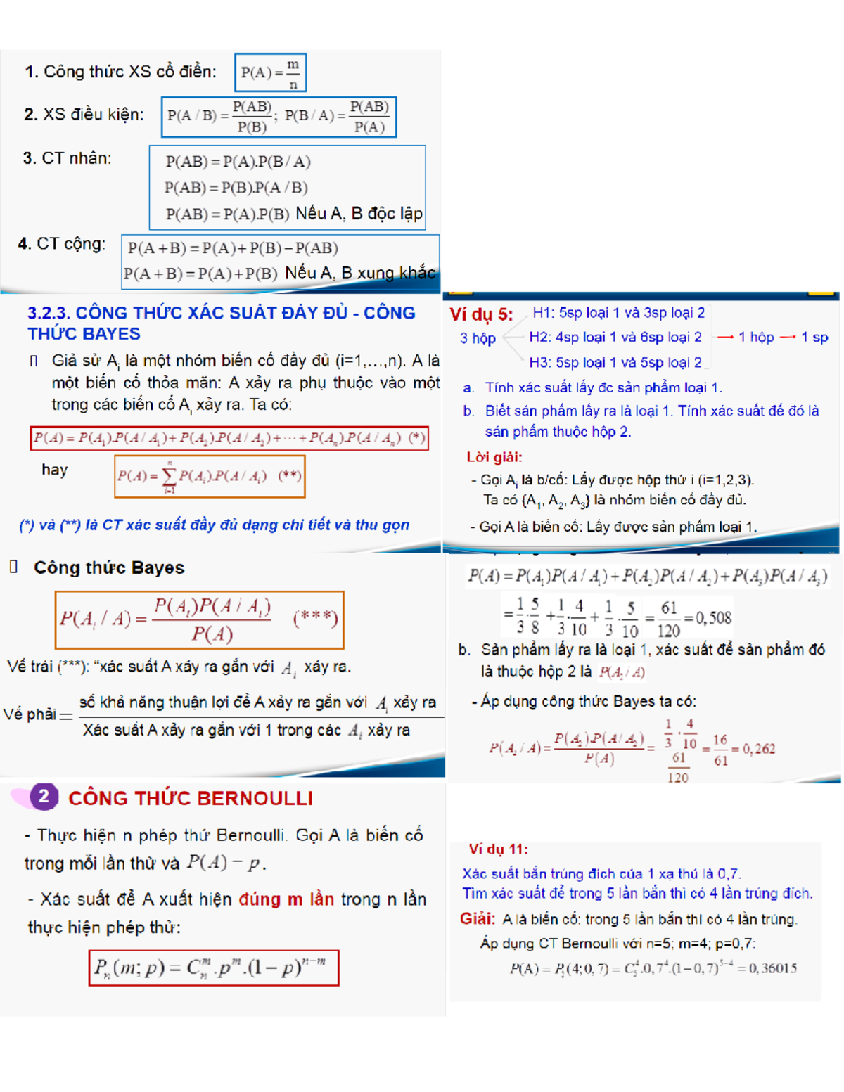 Ct Xstk - công thức tổng hợp - Bài tập thống kê - Studocu
