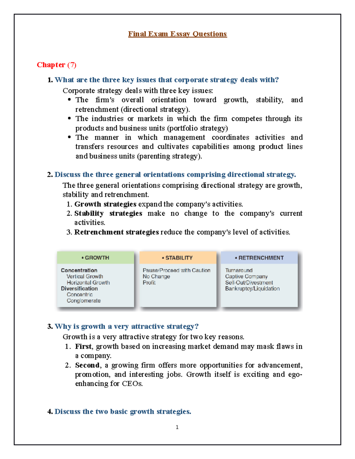 Final.Exam - Fina Exam - Final Exam Essay Questions Chapter (7) 1 are ...