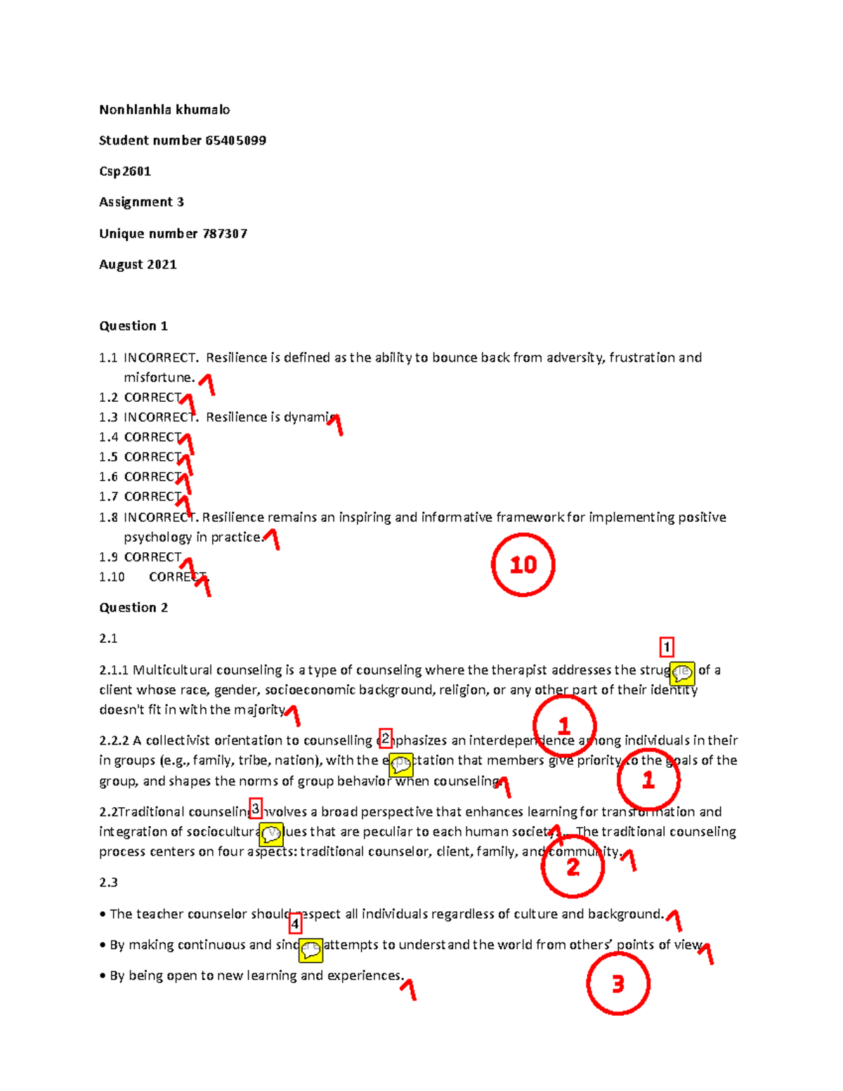 65405099 CSP2601 03 MARK064100 - Nonhlanhla khumalo Student number 65405099 Csp Assignment 3 ...