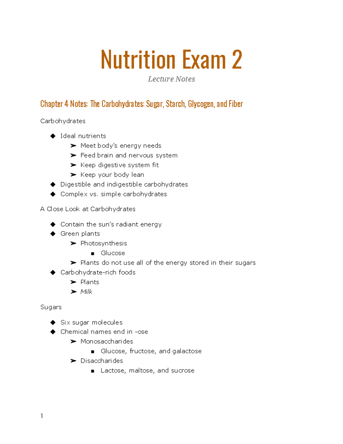 Nutrition Exam 2 study guide - Nutrition Exam 2 Lecture Notes Chapter 4 ...