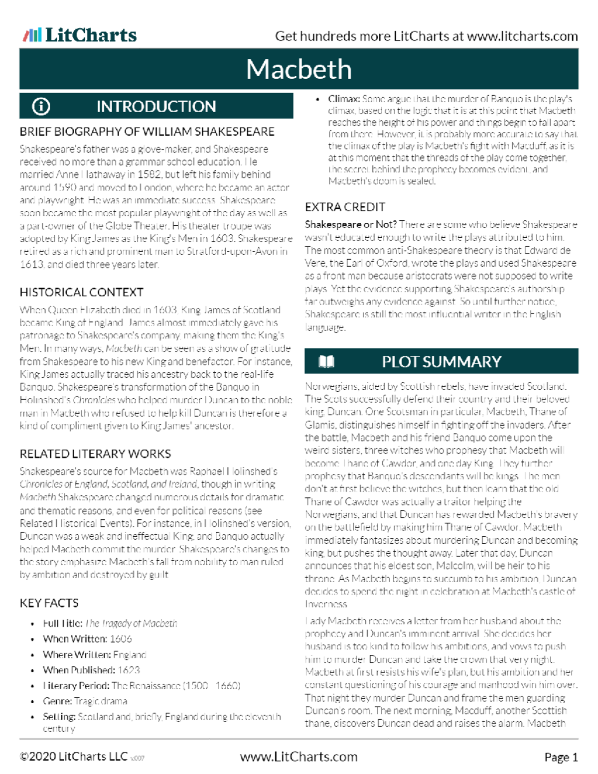 Macbeth Overview Reading - VES 70 - Studocu