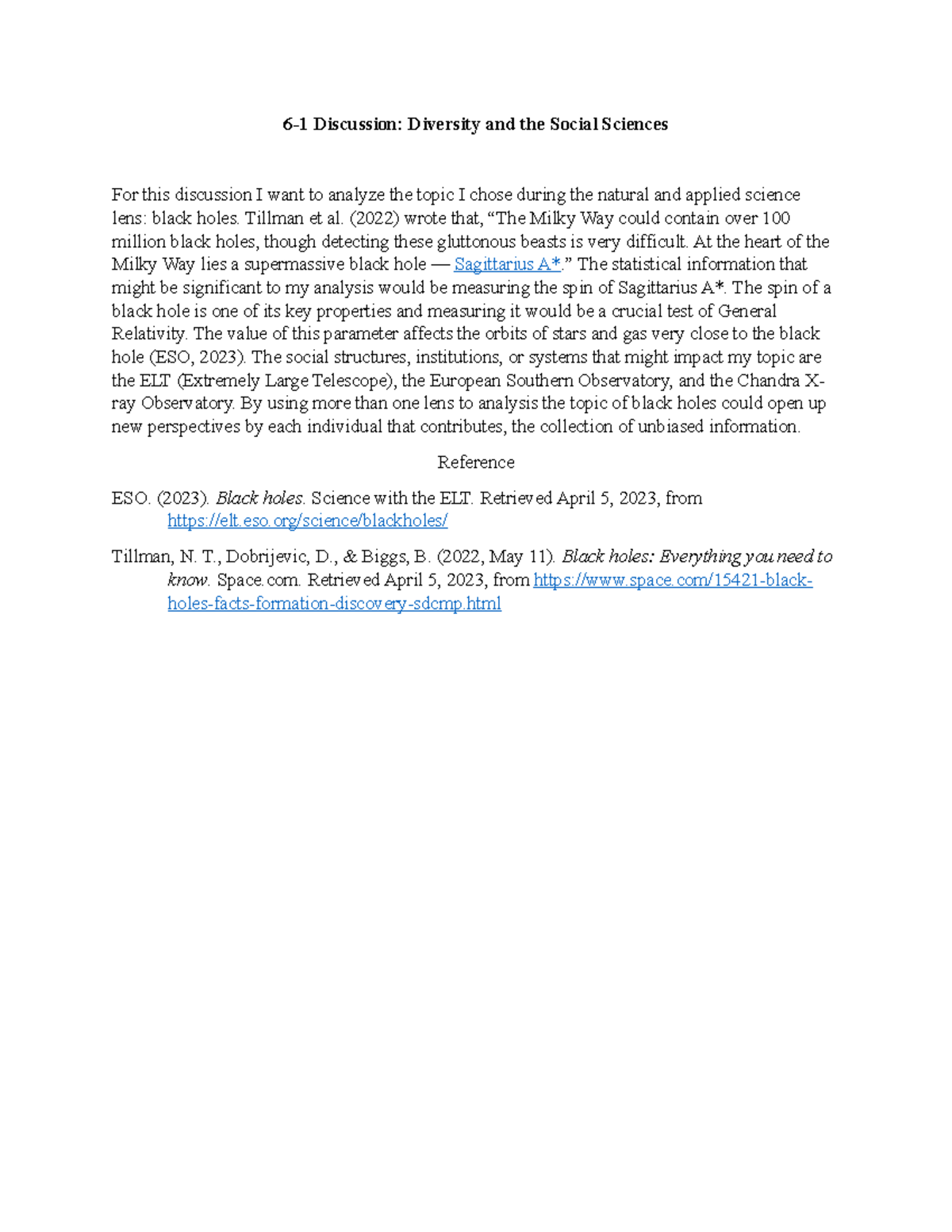 6-1 Discussion - Coursework - 6-1 Discussion: Diversity and the Social ...