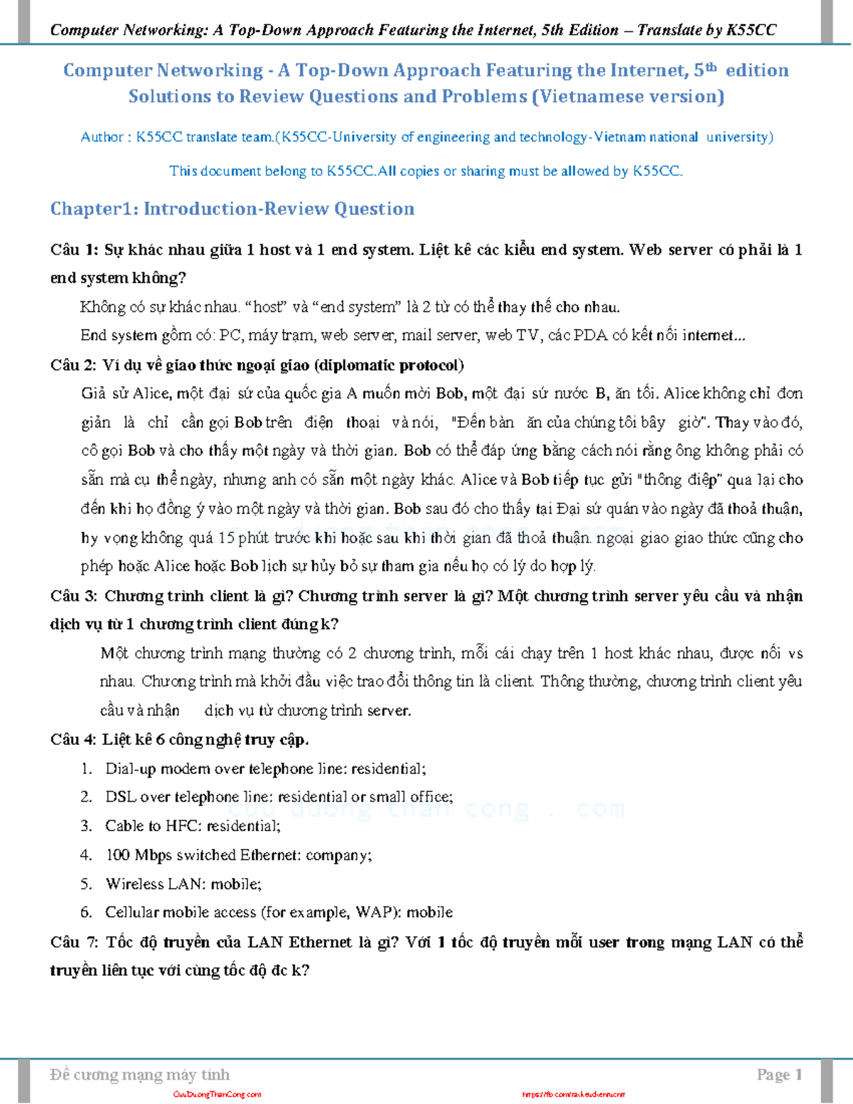 Mang-may-tinh tai-lieu-lt - [cuuduongthancong - c ng m ng m y t nh Page 1 Computer Networking ...