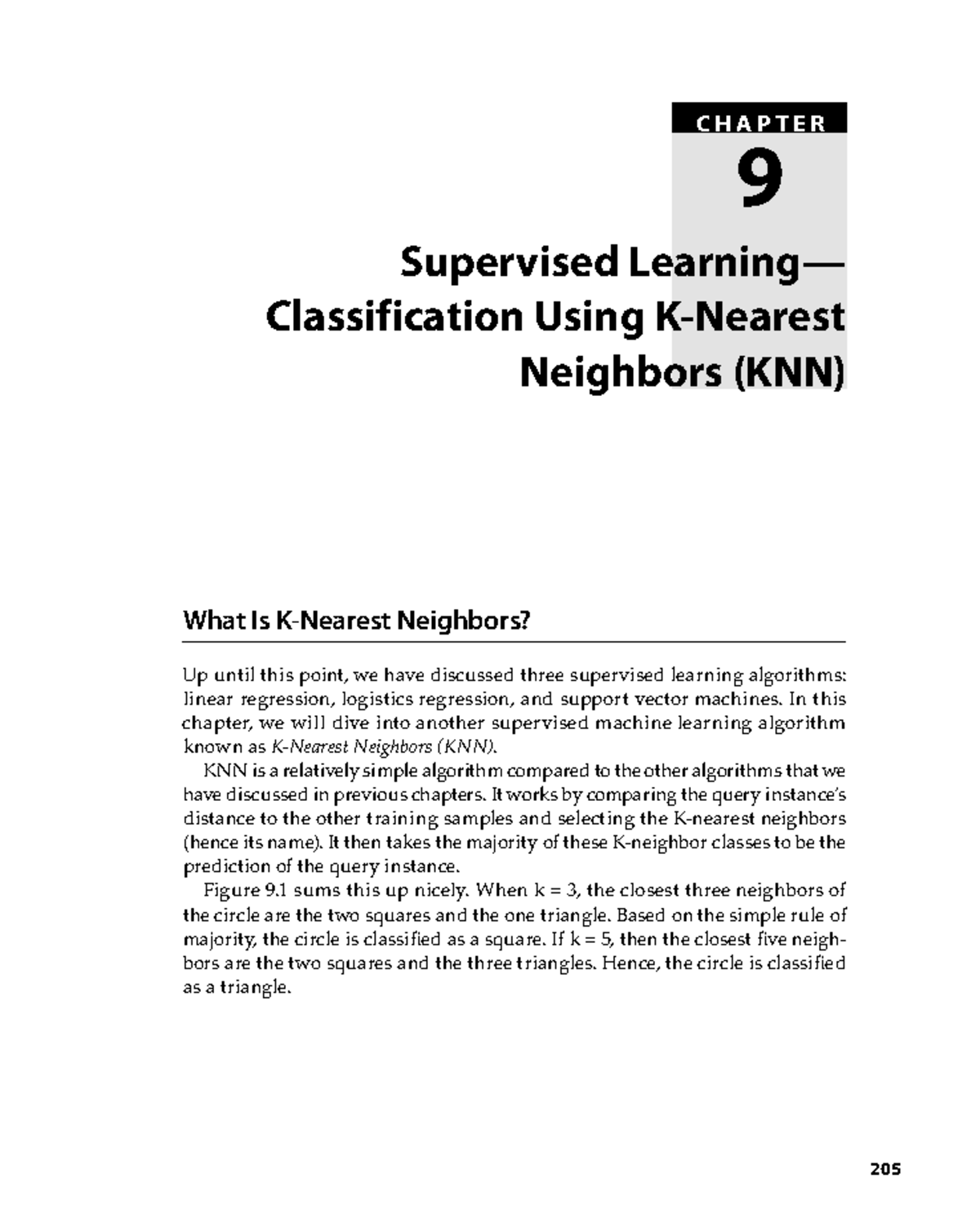 Lecture Notes 9 - C H A P T E R 205 9 What Is K-Nearest Neighbors ...