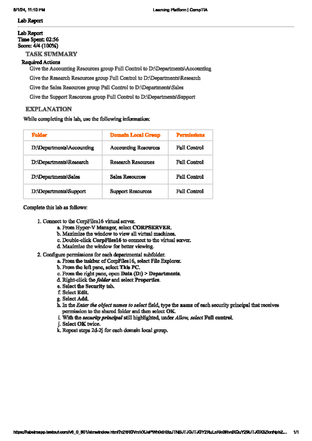 Configure NTFS Permissions - NDIT12 - Studocu