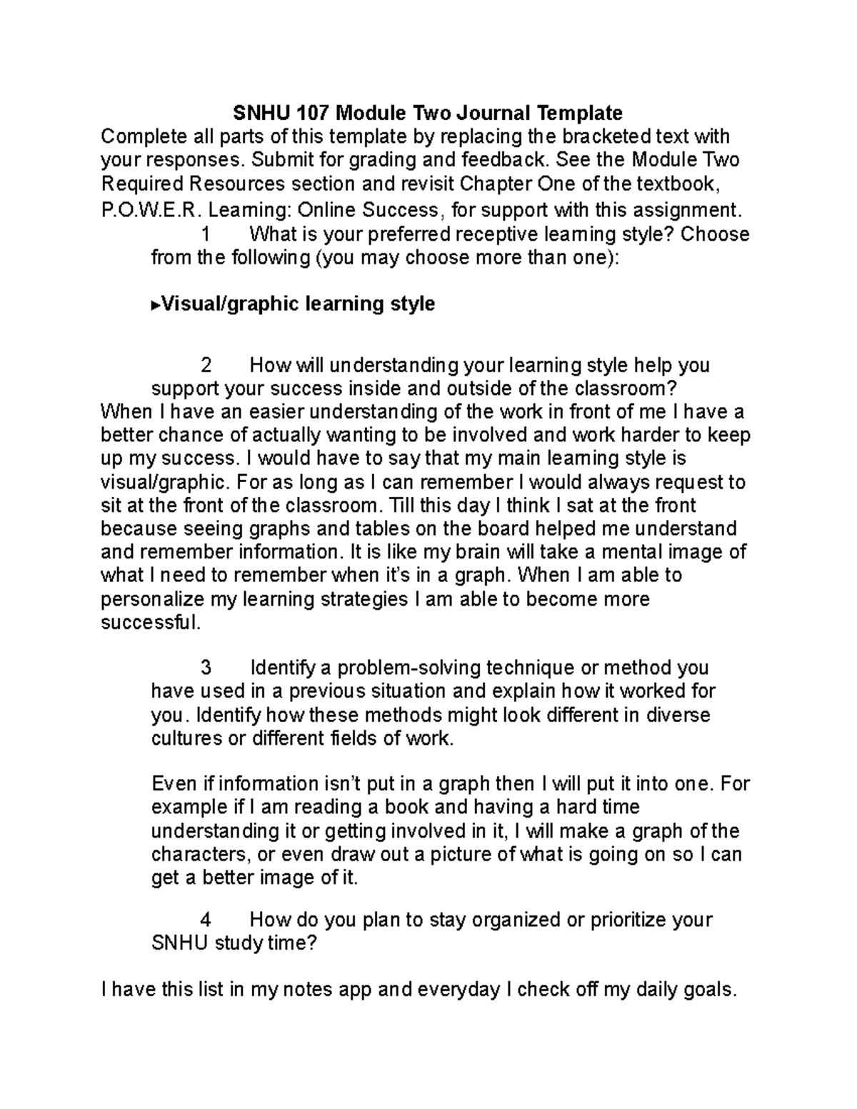 SNHU 107 Module Two Journal Template - SNHU 107 Module Two Journal ...
