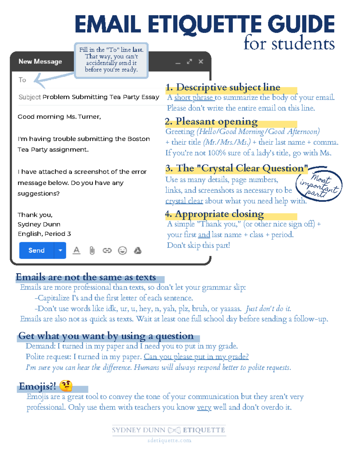 Email Etiquette Guide for Students - Demand: I turned in my paper and I ...