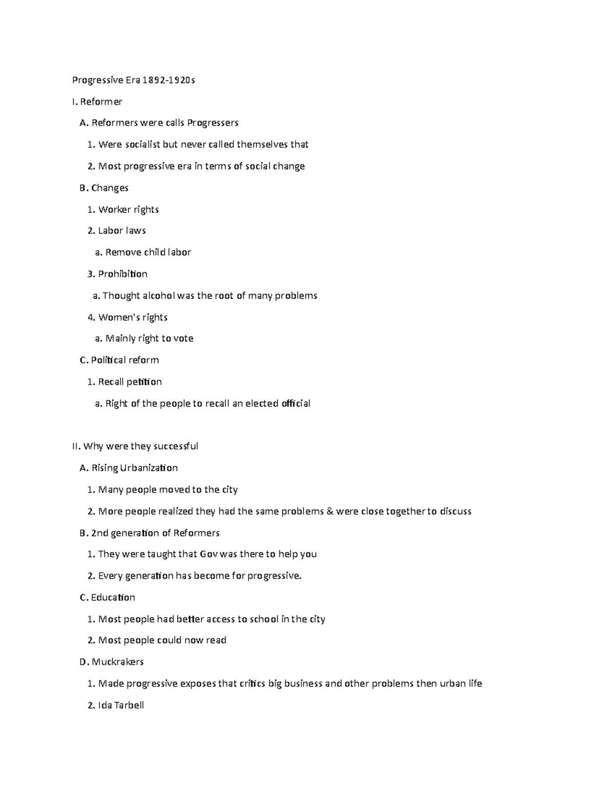 Progressive Era 2-8-17 - Progressive Era I. Reformer A. Reformers were ...