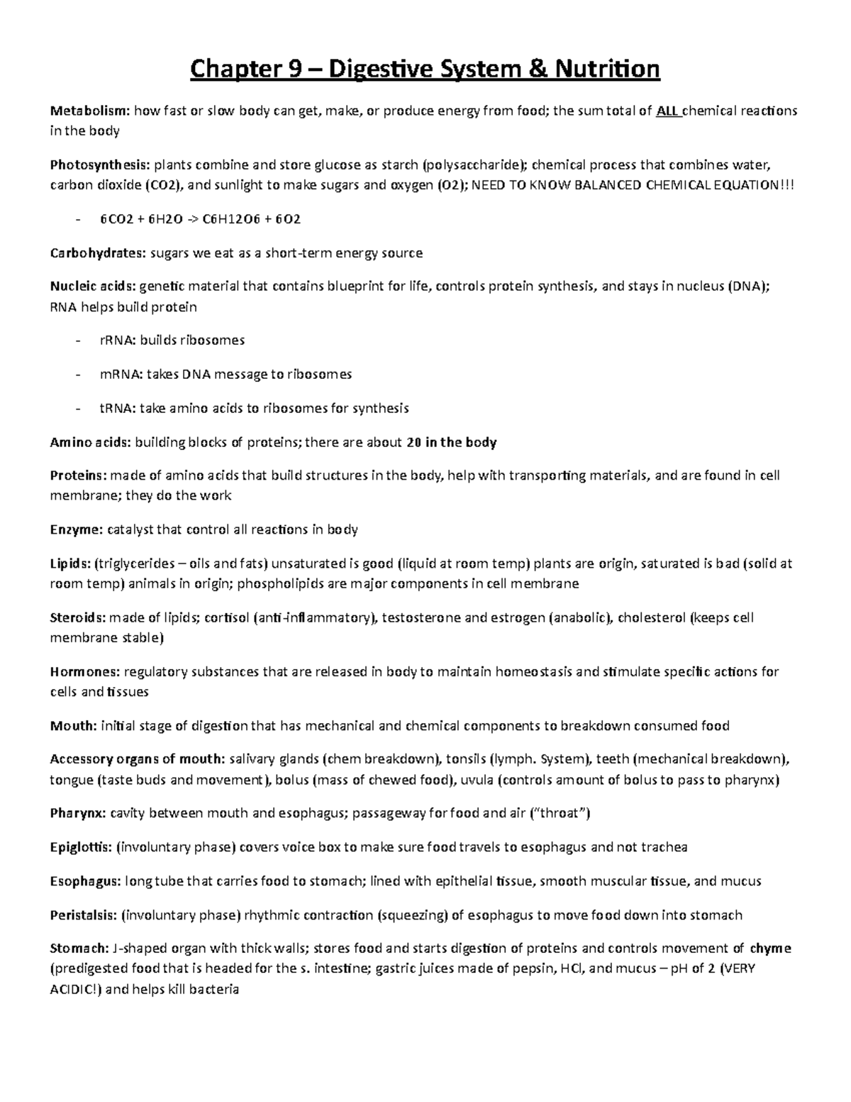 Terms Chpt9 - Chapter 9 Vocabulary - Chapter 9 – Digestive System ...