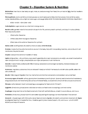 Chapters 9 and 10 BIO 103 Human Biology - Chapter 8-Digestive System ...