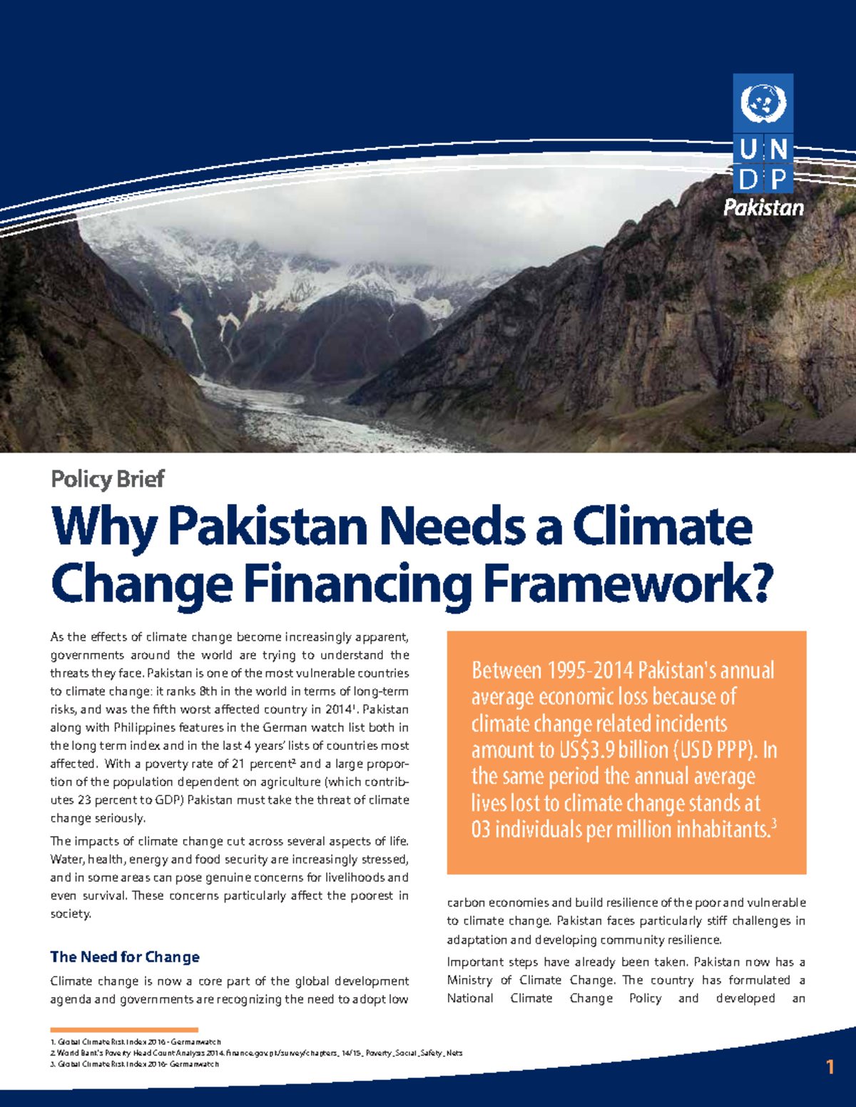 Climate Change-Policy Brief-Final - 1 Why Pakistan Needs a Climate ...