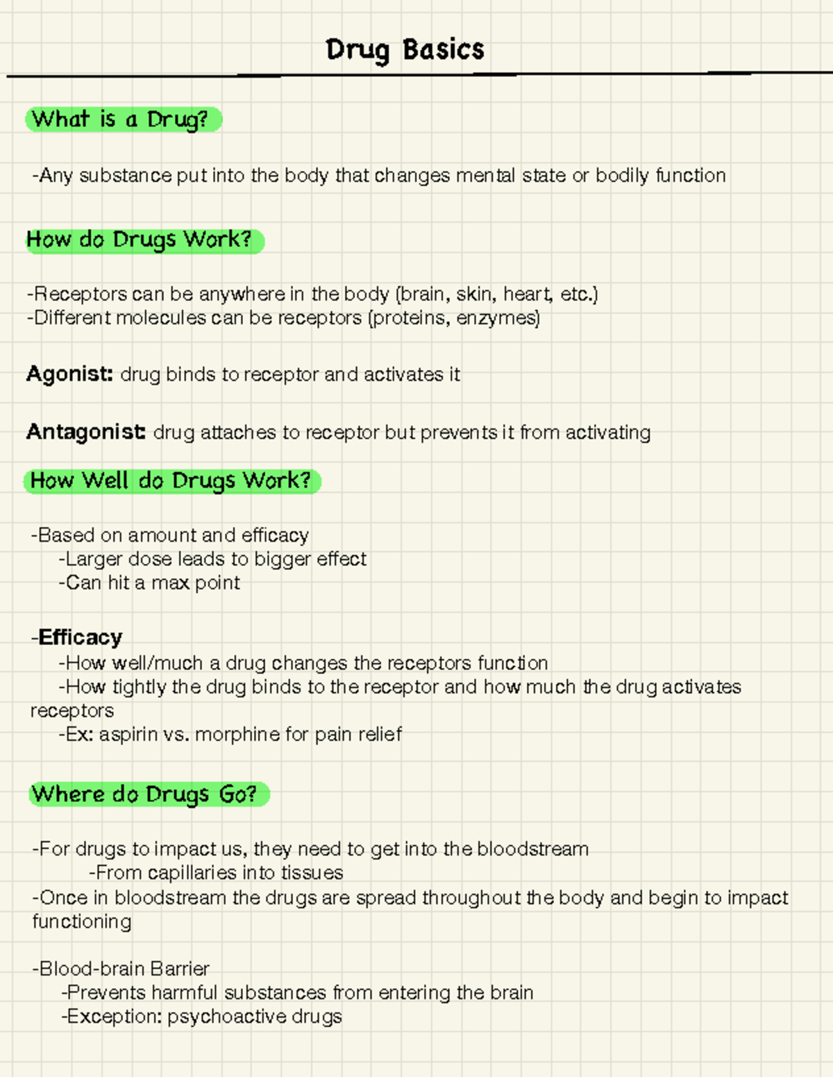 Drugbasics 1 - Review notes for Exam 1. Goes over drug basics. - Drug ...