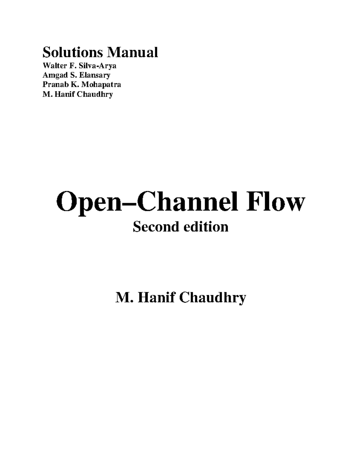Sol chaudhry 2nd Ed - solucionario - Solutions Manual ####### Walter F ...