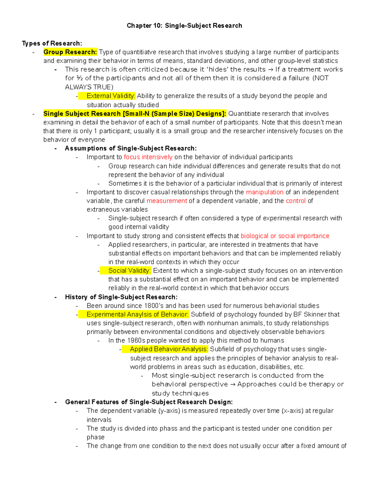 CH10 Single-Subject Research - Chapter 10: Single-Subject Research ...