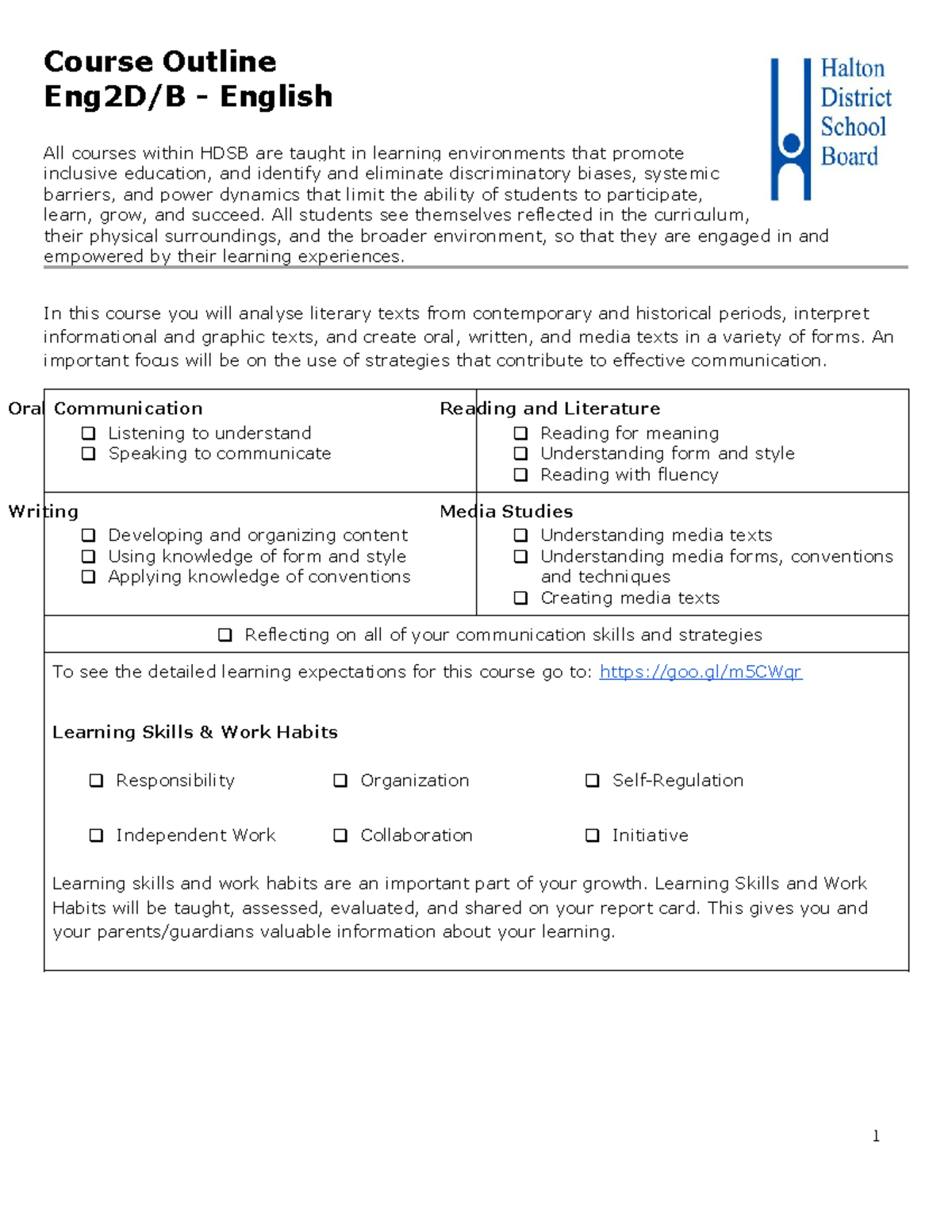 WOSS-ENG2D-Course Outline - Course Outline Eng2D/B - English All ...
