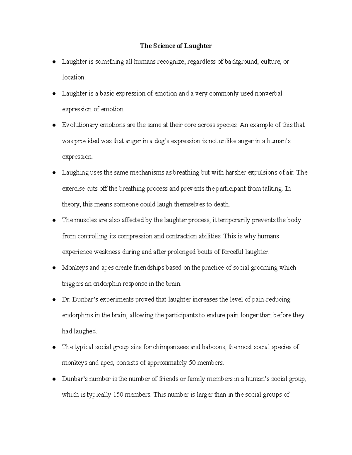 PSYC 3999 - The Science of Laughter - The Science of Laughter Laughter ...