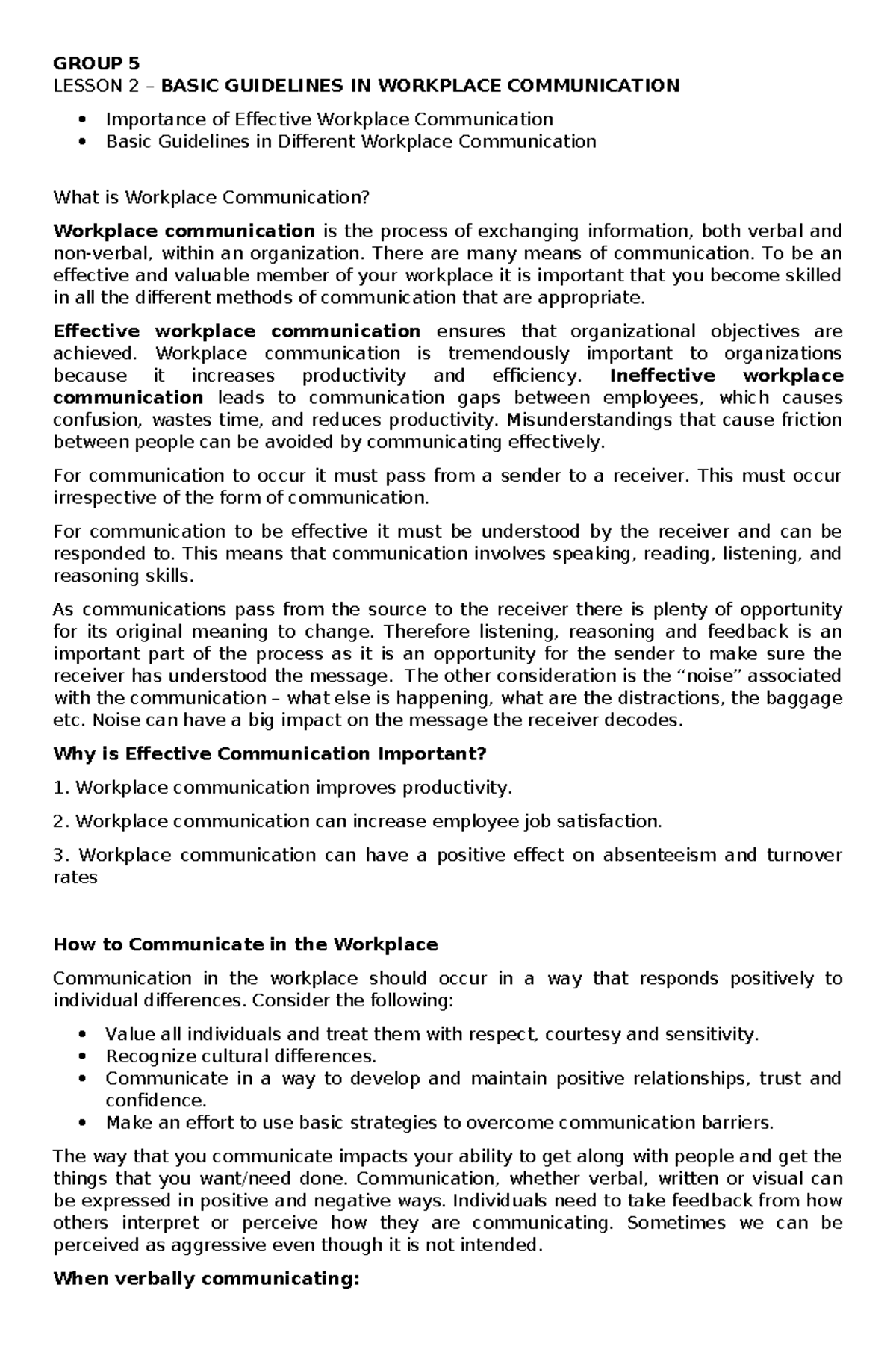 GEC 131 - Purcom ( Group 5) - Handouts - GROUP 5 LESSON 2 – BASIC ...