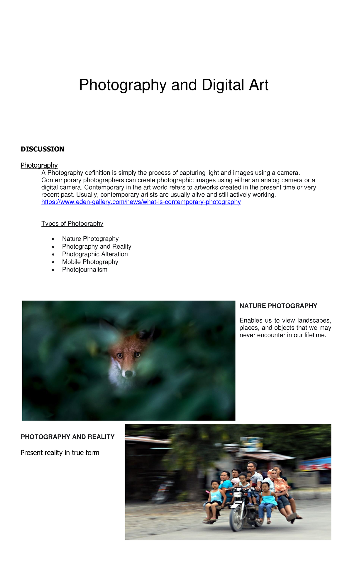 Photography and Digital Art - CAPITOL UNIVERSITY Cagayan de Oro City ...