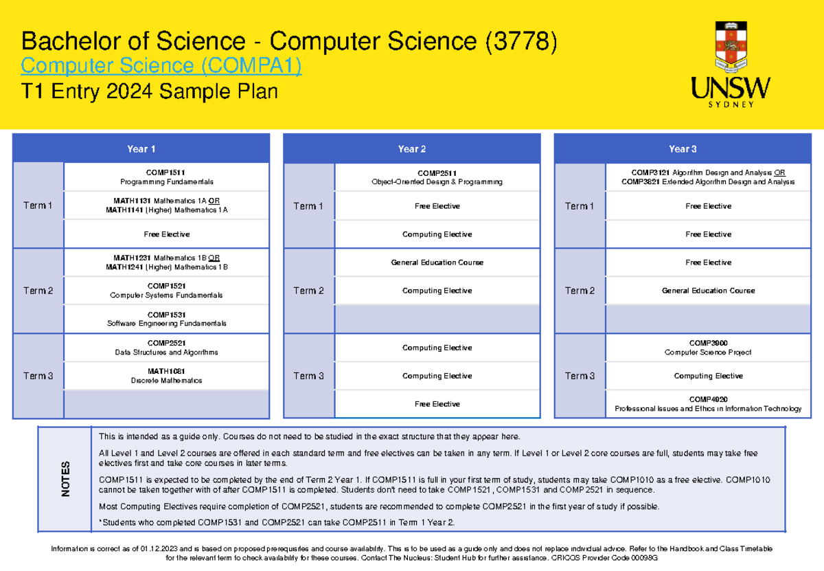 3778 - Computer Science ( Compa 1)1 - ####### Year 1 ####### Term 1 ...